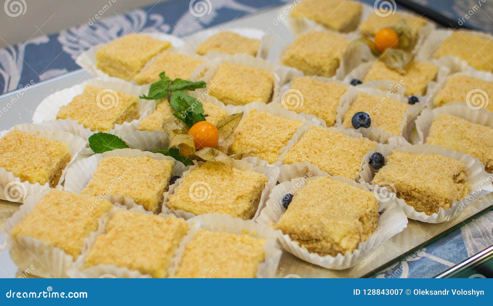 Delicious Miniature Cakes on a Buffet Table Stock Image - Image of ...