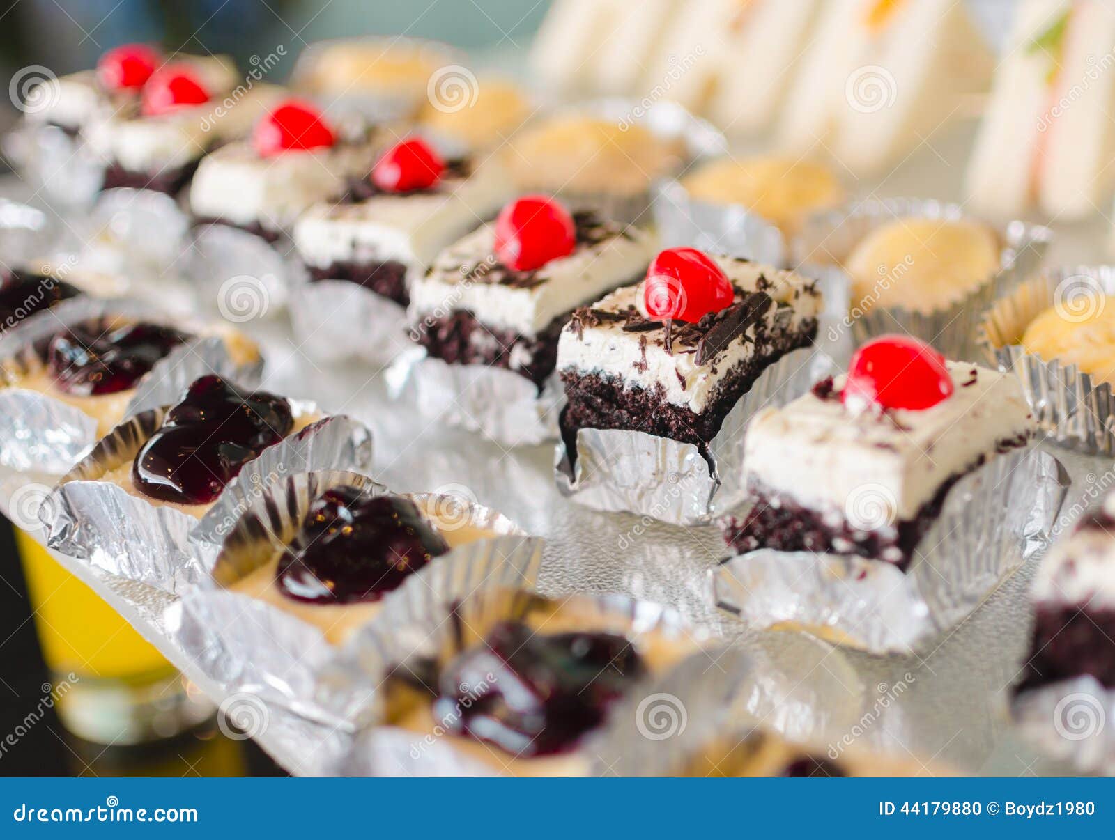Delicious miniature cakes stock photo. Image of decorated - 44179880