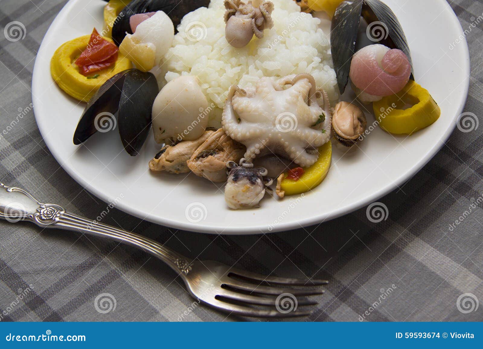 Delicious Molluscs and Rice Stock Photo - Image of asia, calamary: 59593674