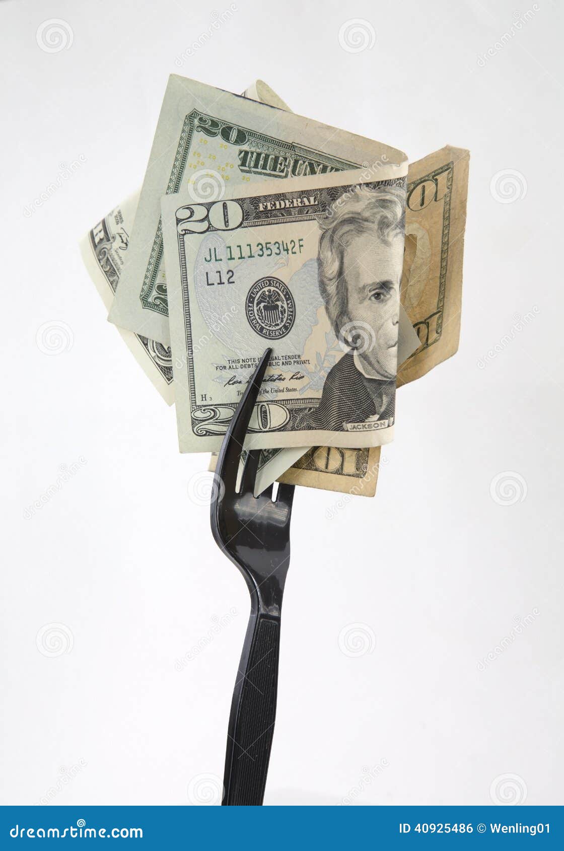 Delicious money food stock photo. Image of fork, business - 40925486