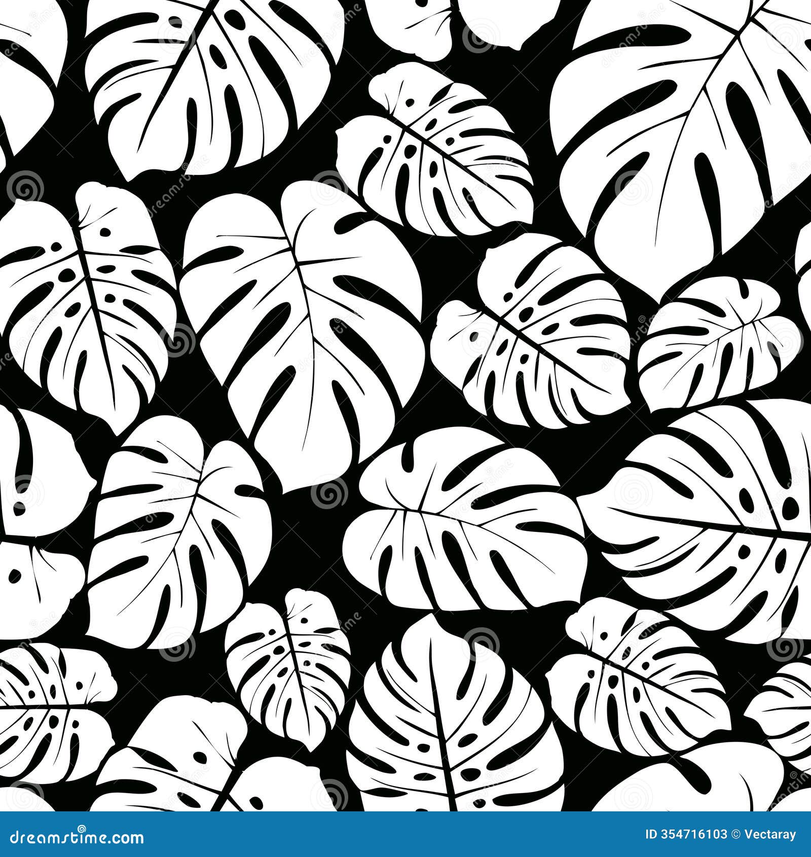 Delicious Monster Leaf Pattern. Monstera Tropical Jungle Seamless ...