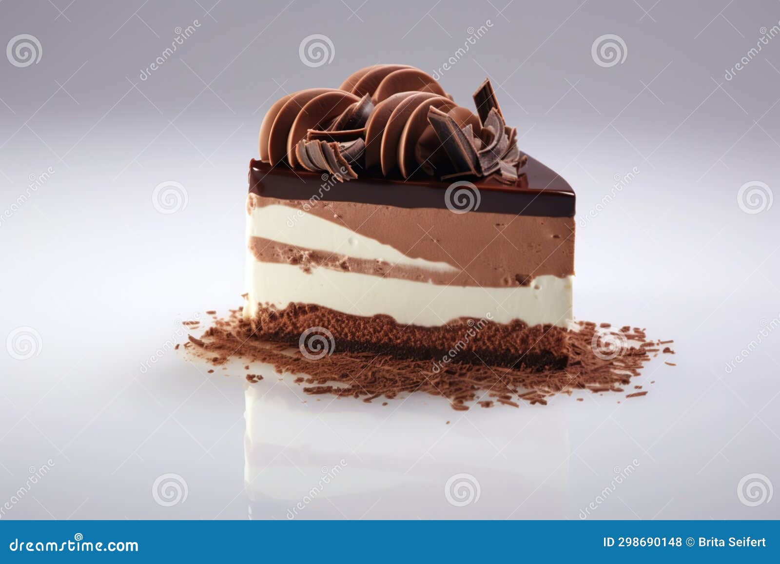 Delicious Mousse Cake before Light Background Stock Illustration ...
