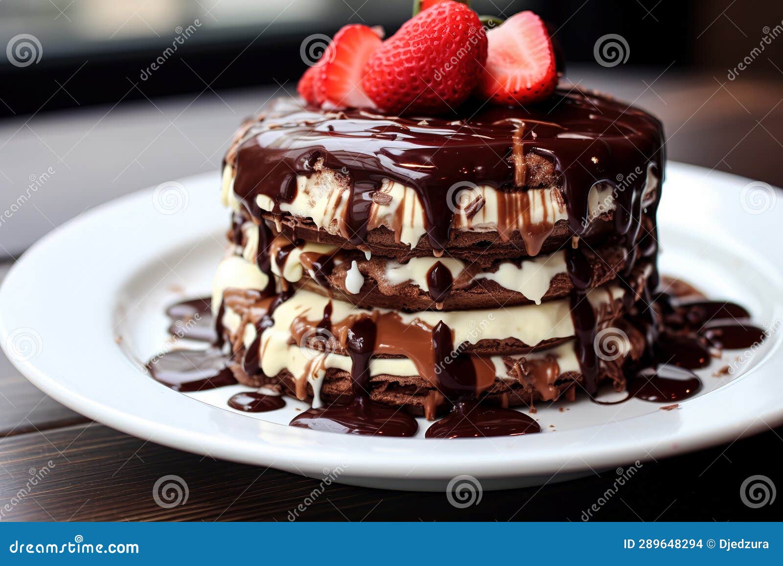 Delicious Multi Layered Chocolate Cake Stock Photo - Image of slice ...