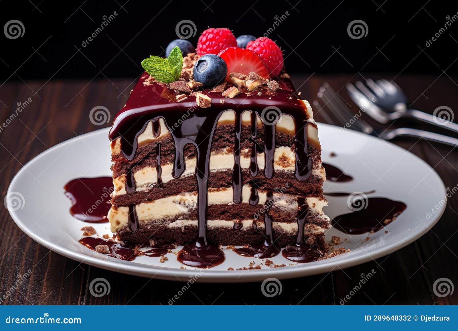 Delicious Multi Layered Chocolate Cake Stock Photo - Image of gourmet ...