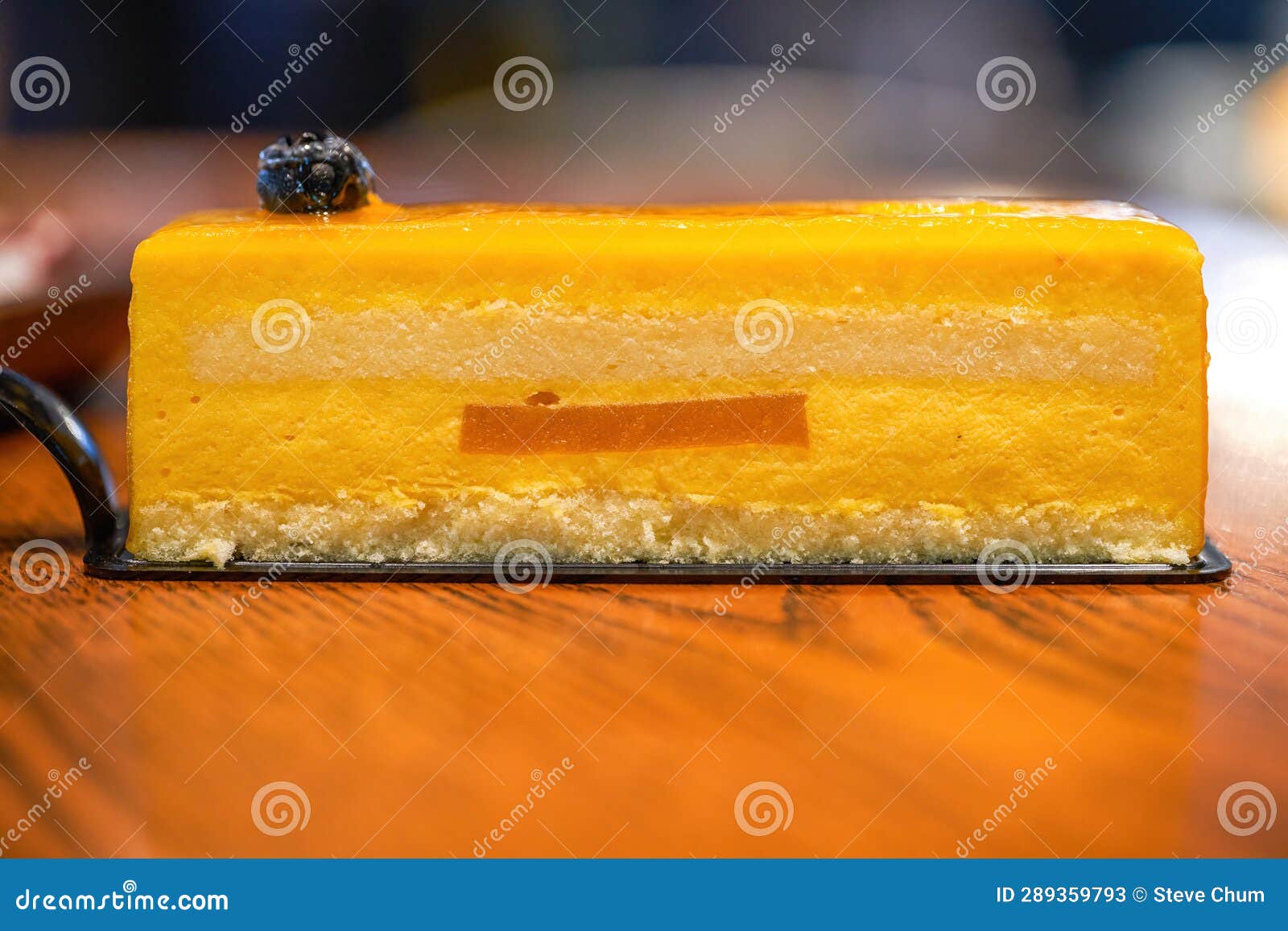 A Delicious Multi-layered Mango Mousse Cake Stock Image - Image of mint ...