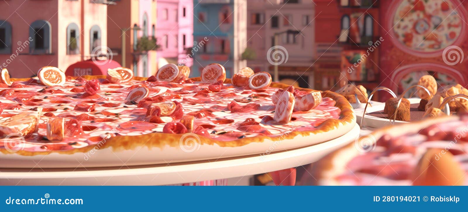 Delicious Neapolitan Style Pizza Background Stock Illustration ...