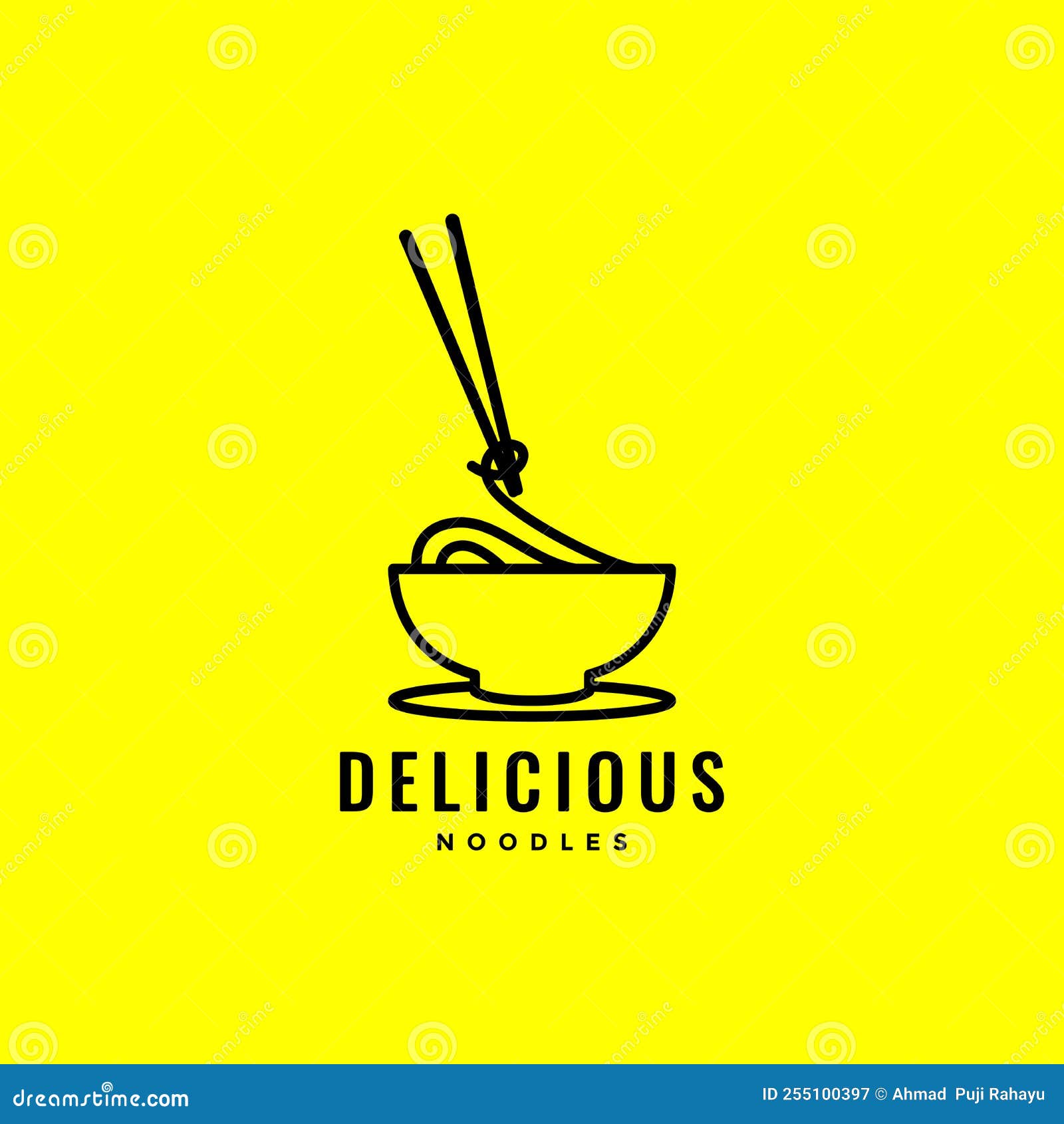 Delicious Noodle Food Logo Design Vector Stock Vector - Illustration of ...