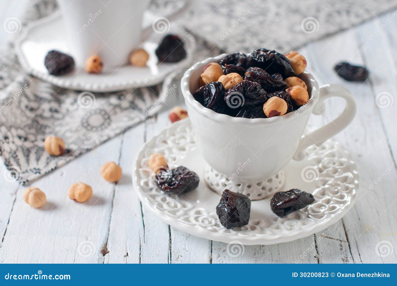 Delicious Nut and Dried Plum Stock Image - Image of calorie, green ...