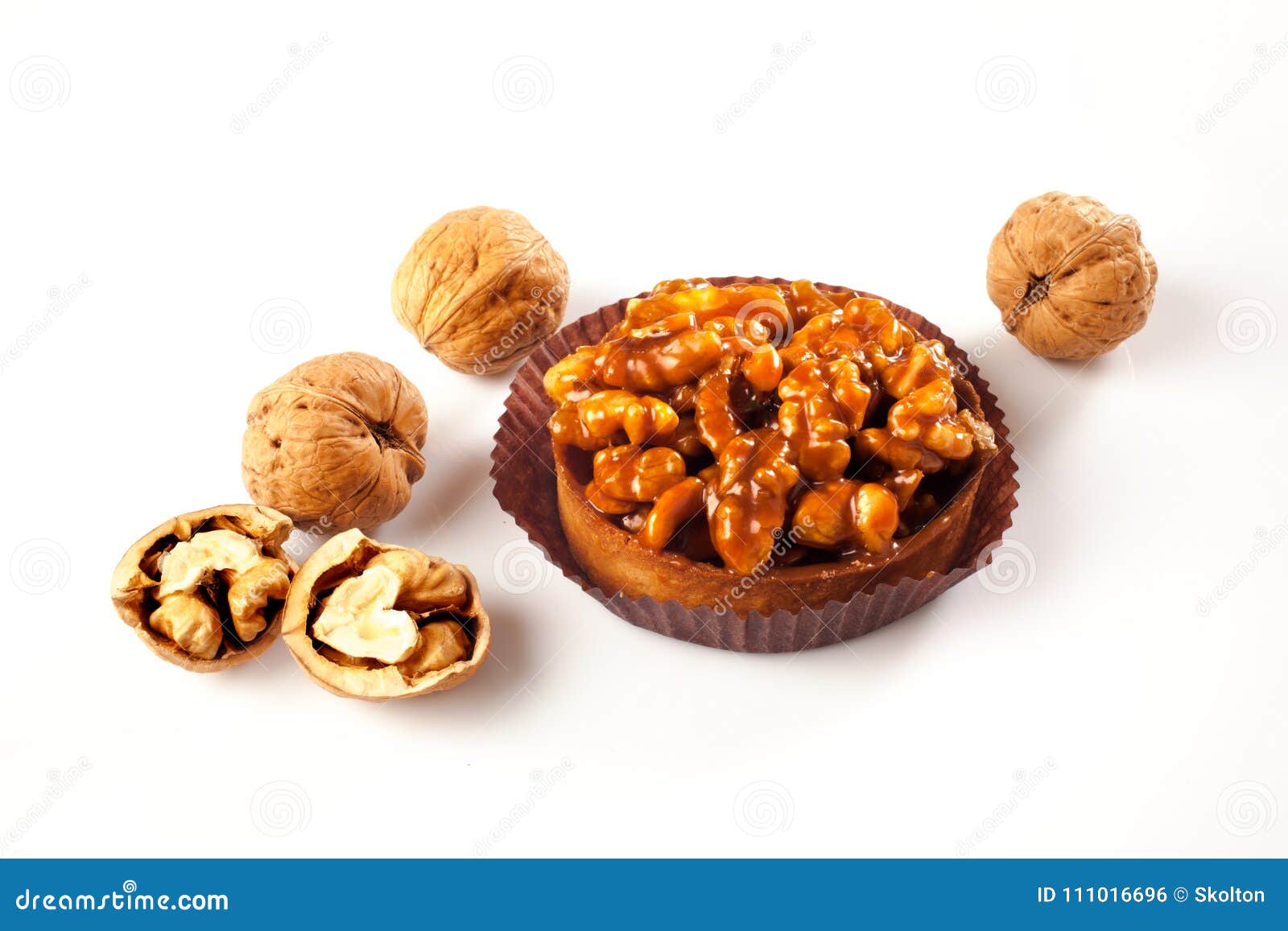 Delicious nut pie and nuts stock photo. Image of pastry - 111016696