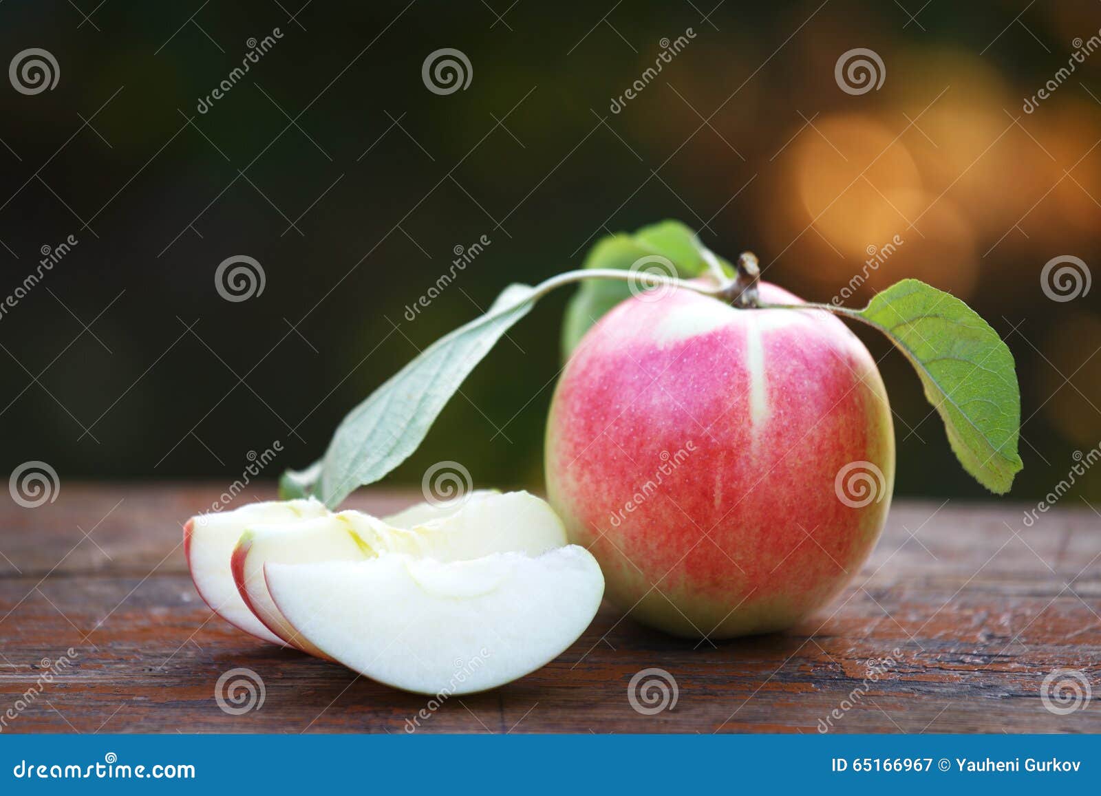 Delicious Organic Apple on Rustic Wood Stock Image - Image of delicious ...