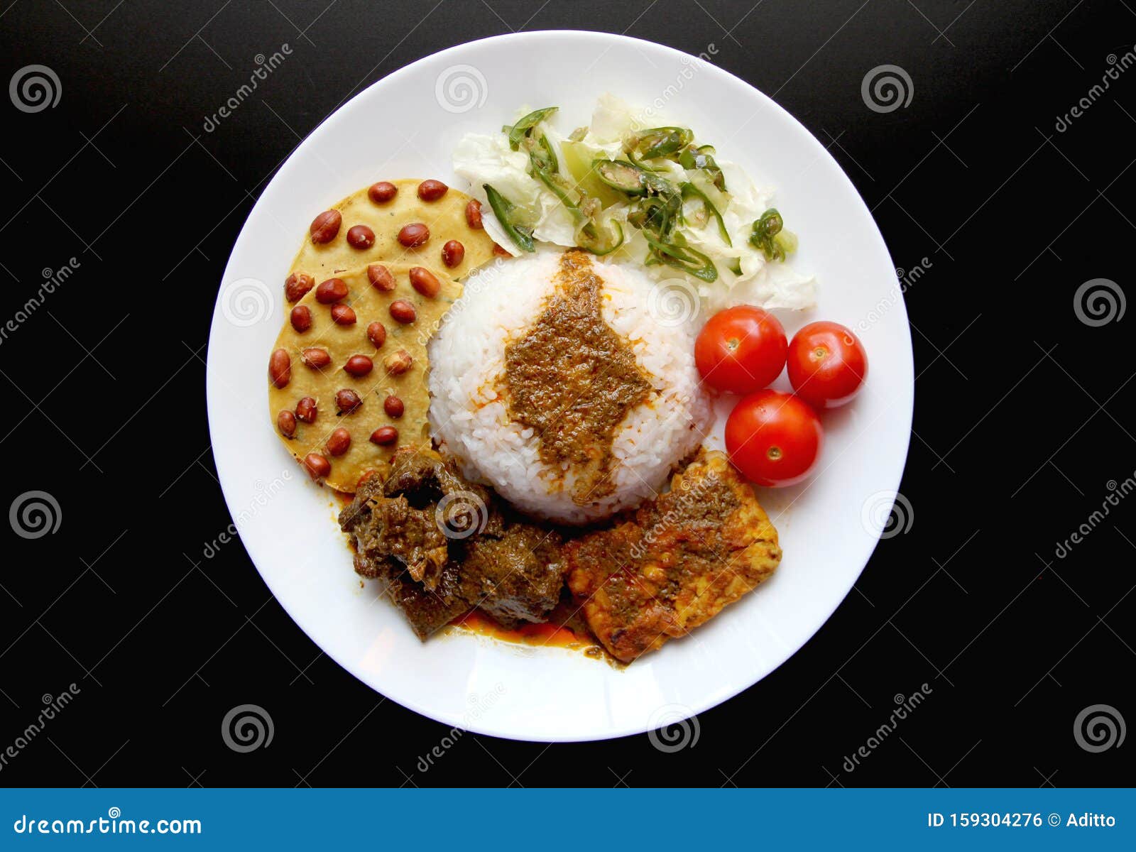 Delicious Padang Rice - Nasi Padang Stock Photo - Image of background ...