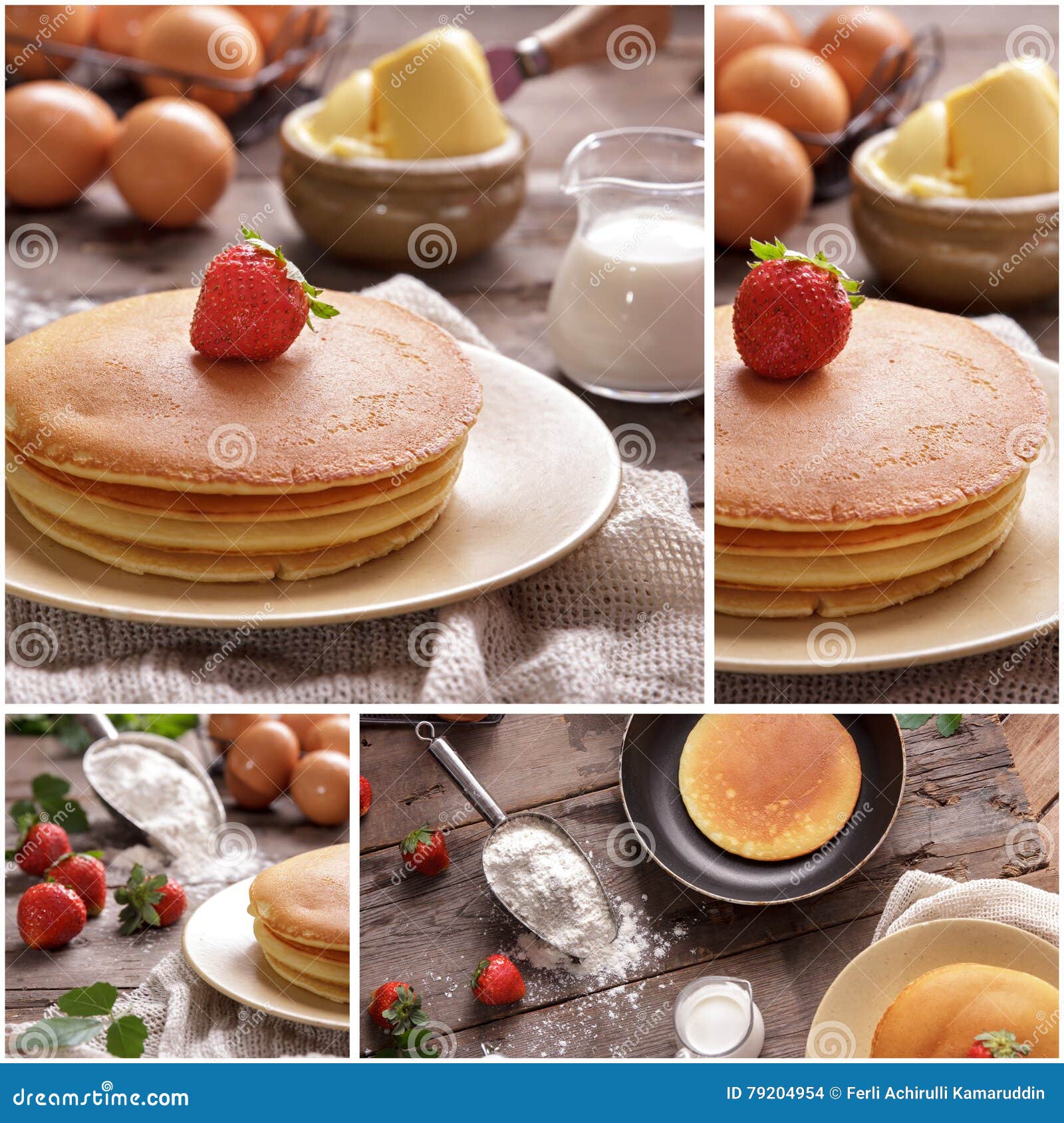 Delicious Pancake with Ingredients Around Stock Photo - Image of cake ...