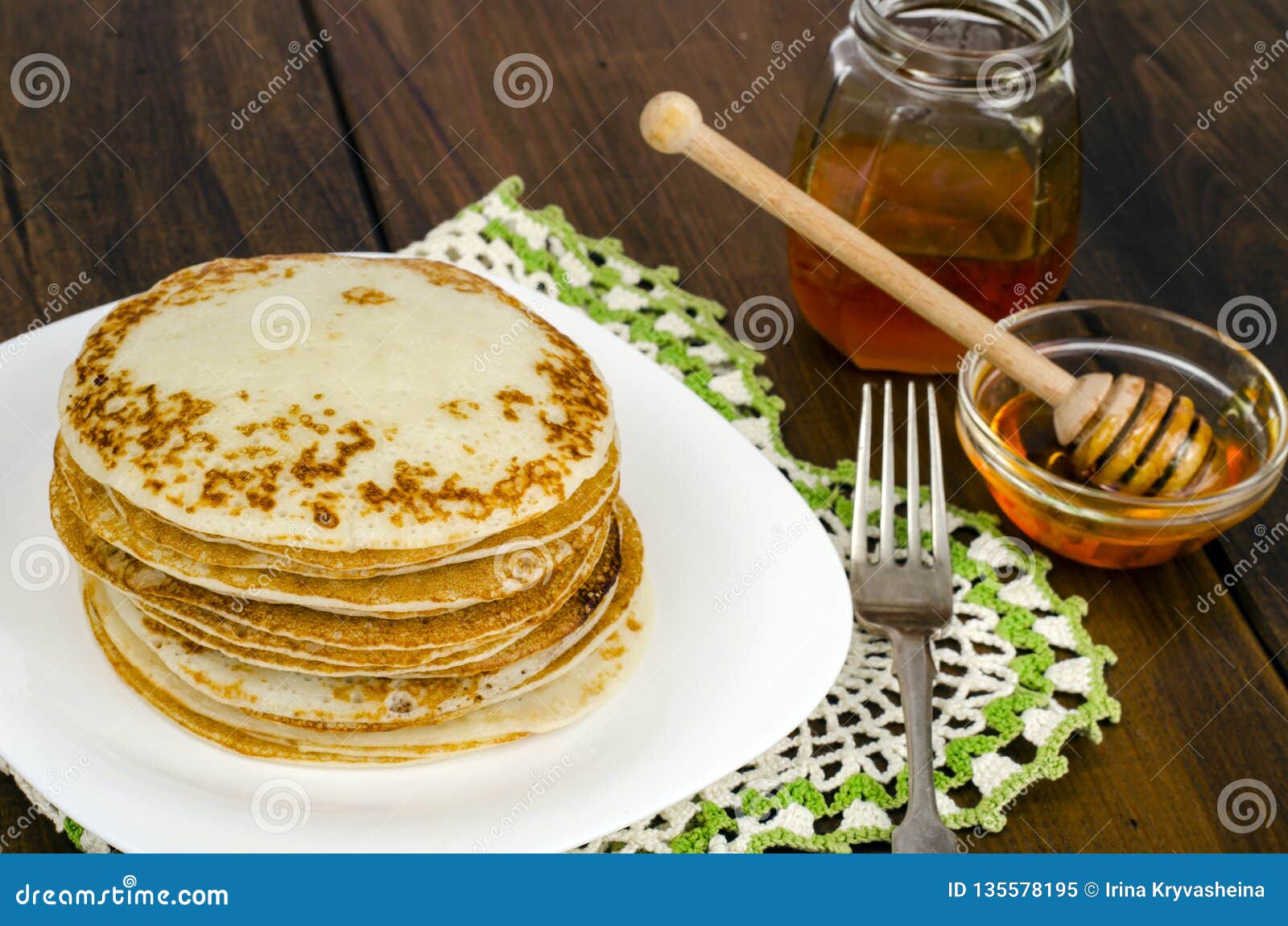 Delicious Pancakes with Honey Stock Image - Image of dessert, cuisine ...