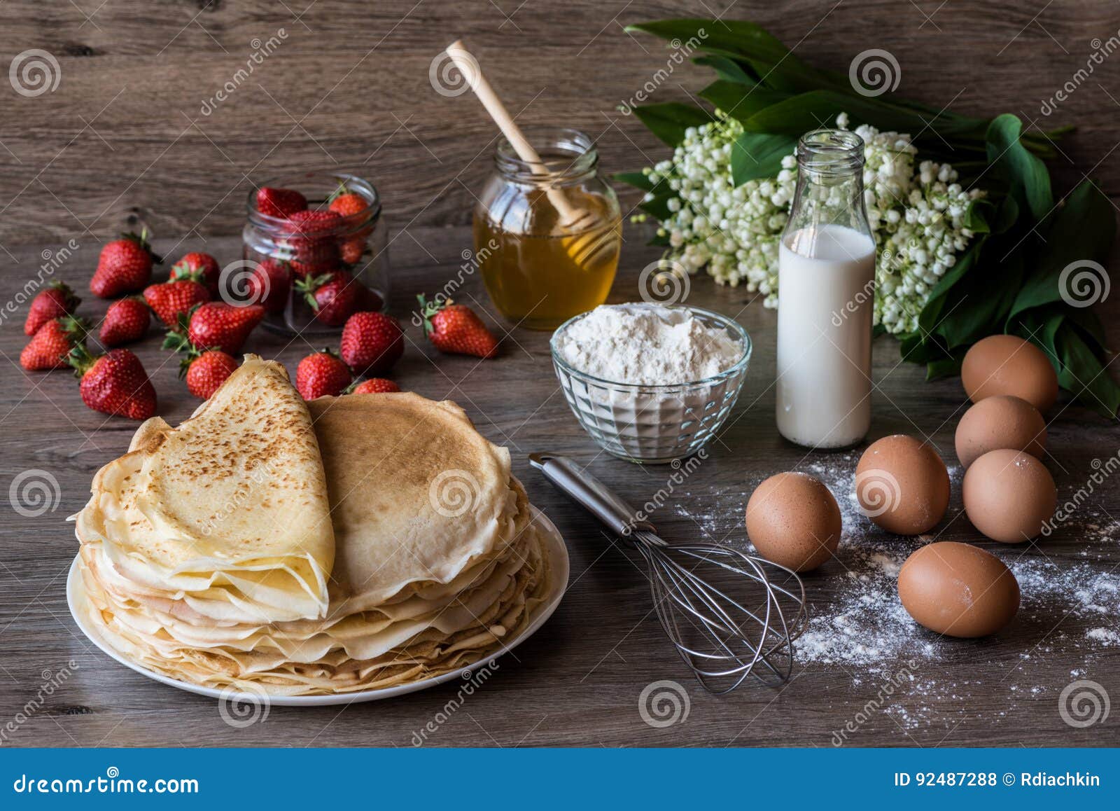 Delicious Pancakes on Wooden Table Stock Photo - Image of homemade ...