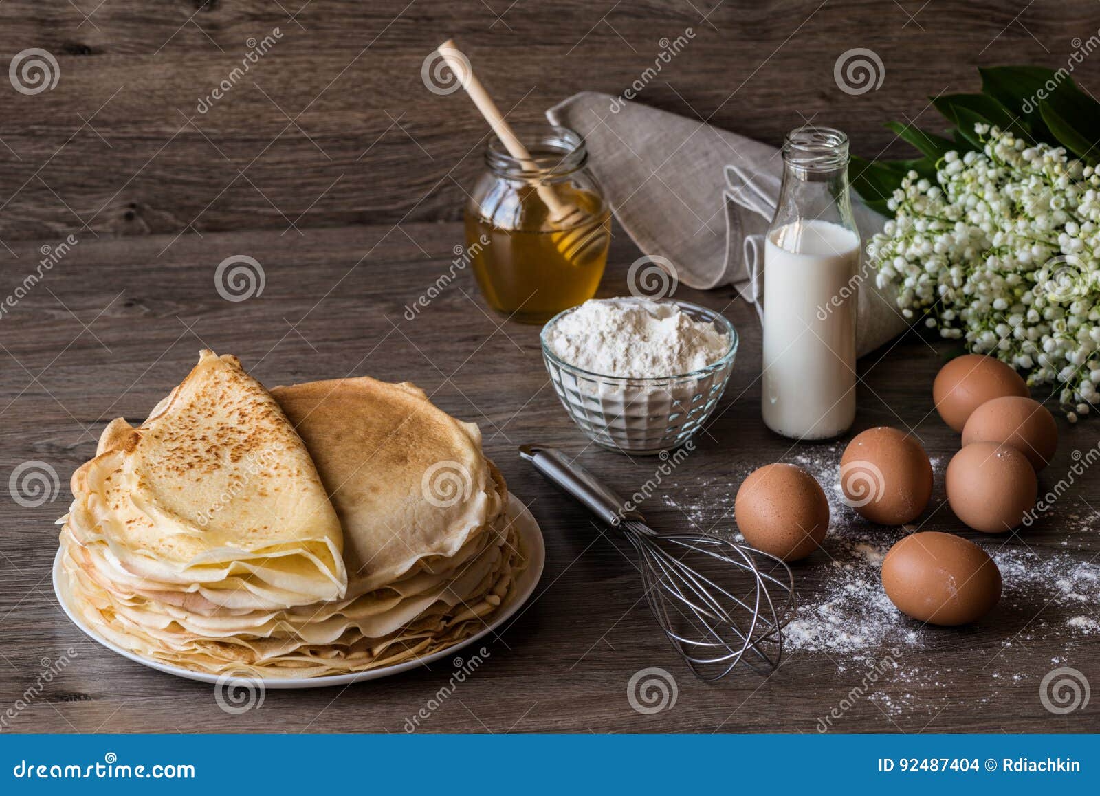 Delicious Pancakes on Wooden Table Stock Photo - Image of gourmet ...