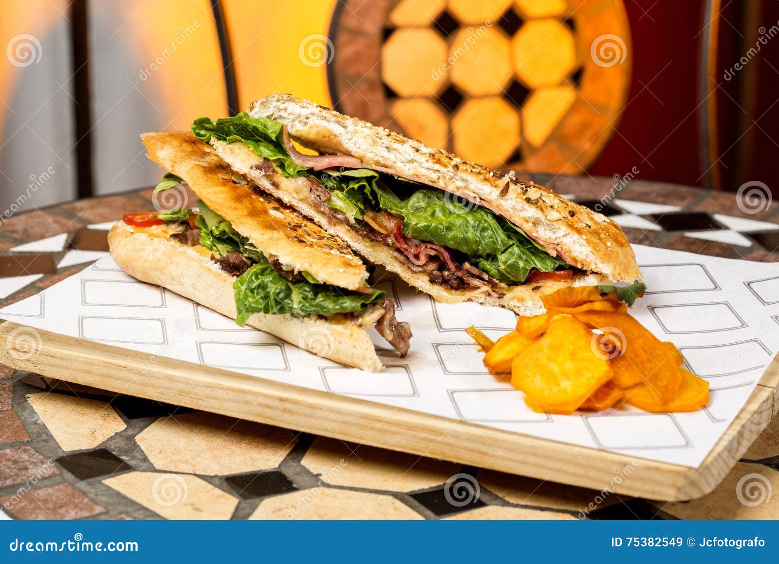 Delicious Panini Black Forest Stock Image - Image of corned, food: 75382549