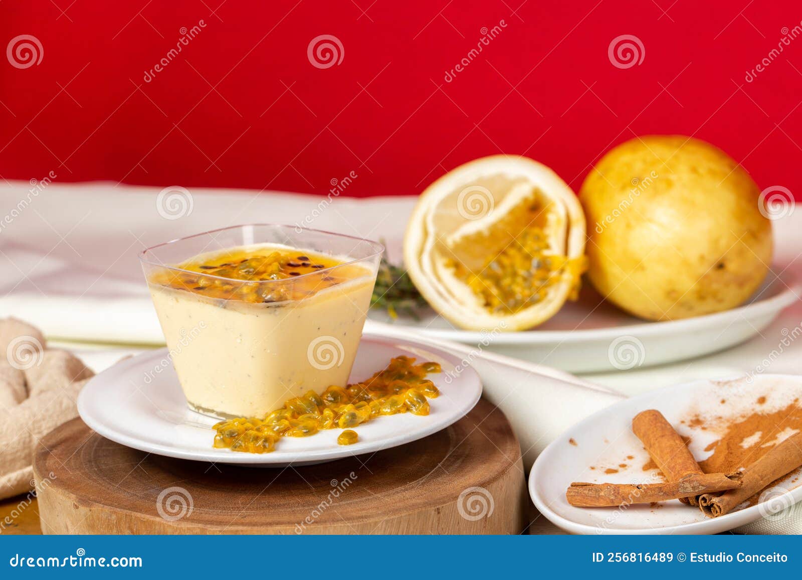 Delicious Passion Fruit Mousse in a Rustic Setting Stock Image - Image ...