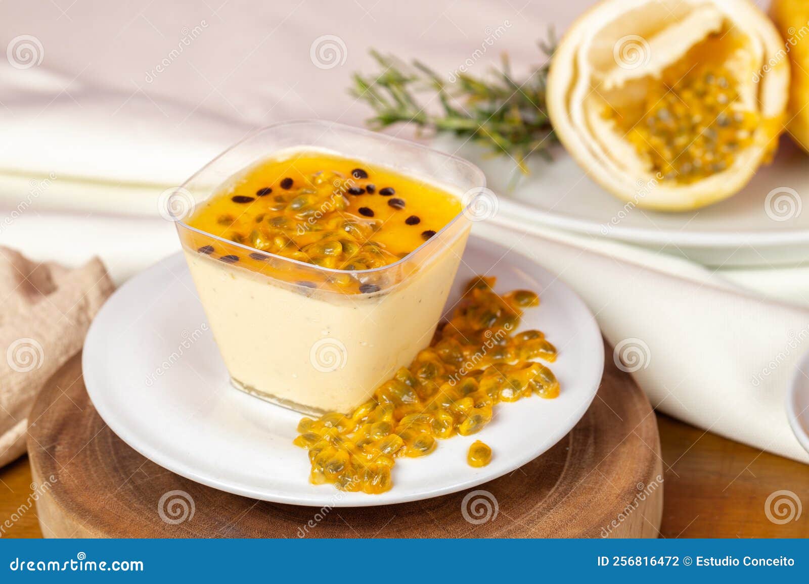 Delicious Passion Fruit Mousse in a Rustic Setting Stock Photo - Image ...