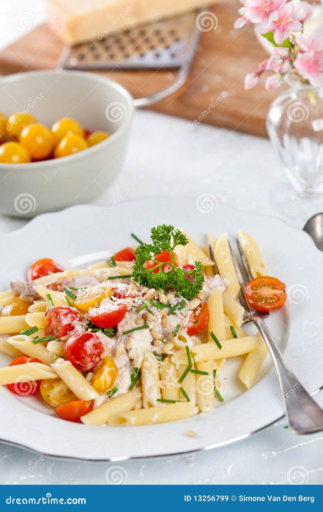 Delicious pasta dish stock image. Image of italian, parsley - 13256799