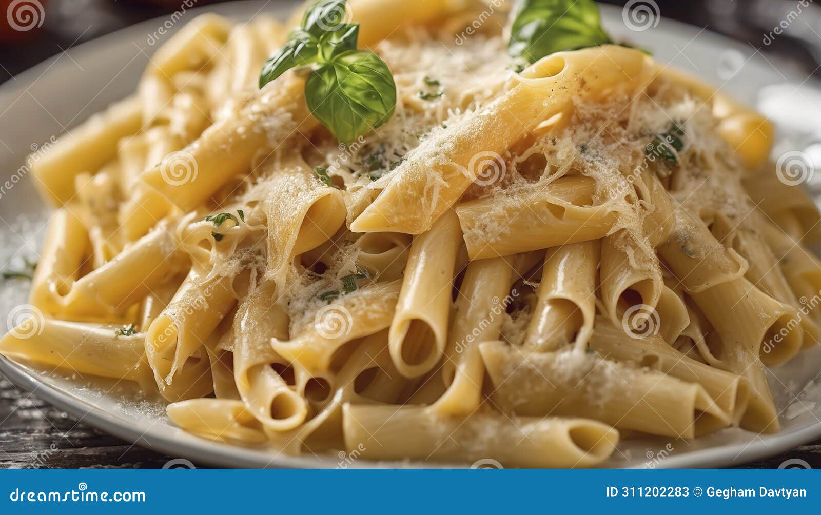 Delicious Pasta with Melted Cheese on the Table, Delicious Pasta in the ...