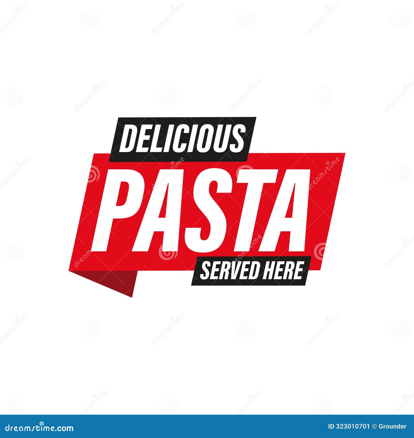 Delicious Pasta Served Here Sign Stamp Vector Illustration ...