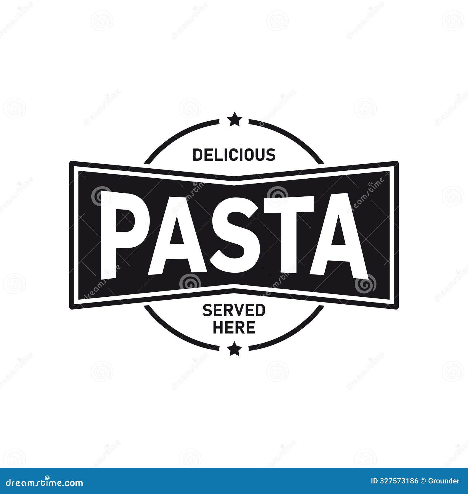 Delicious Pasta Served Here Sign Stamp Vector Illustration ...