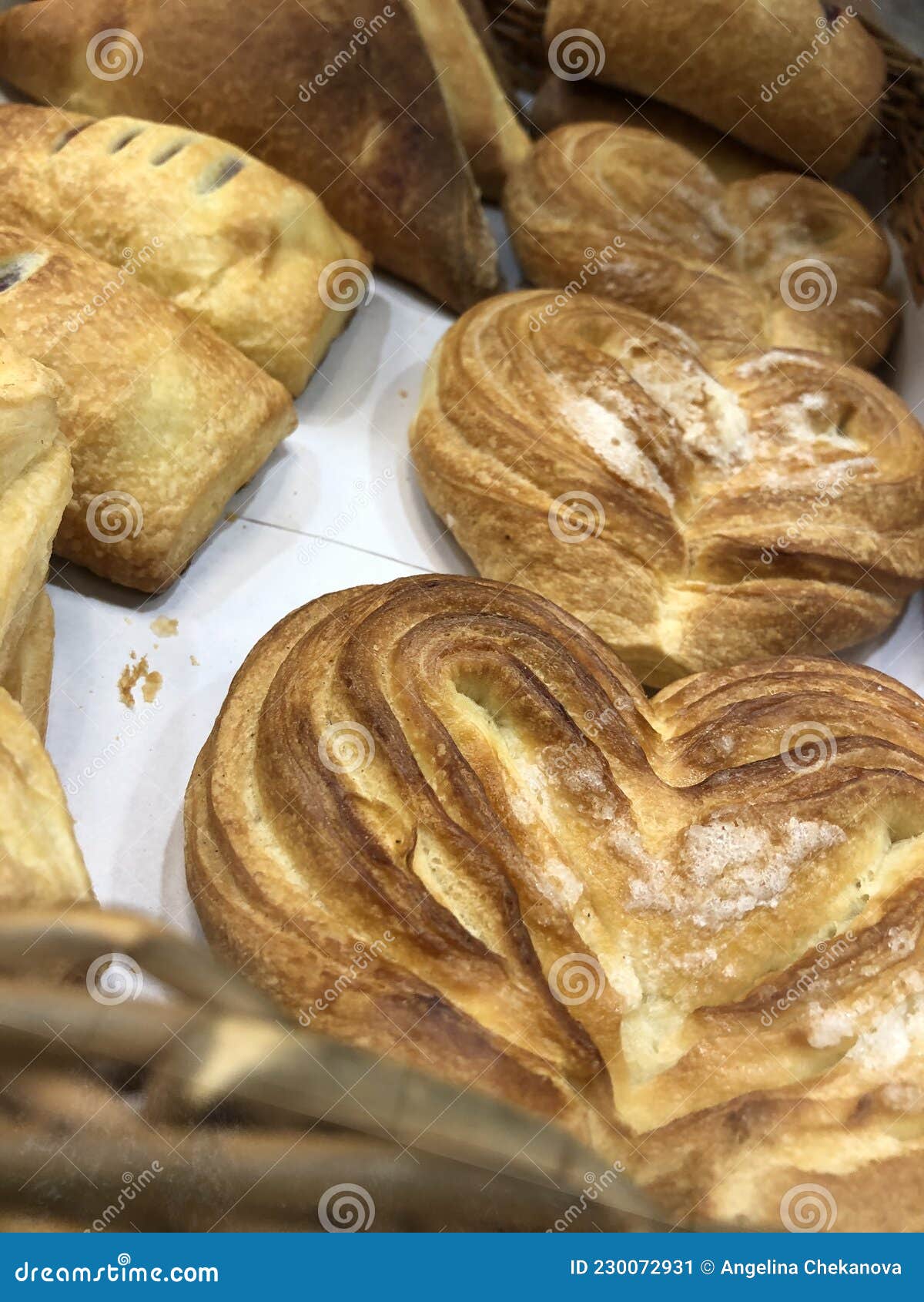 Delicious Pastries with Powdered Sugar Stock Image - Image of heart ...