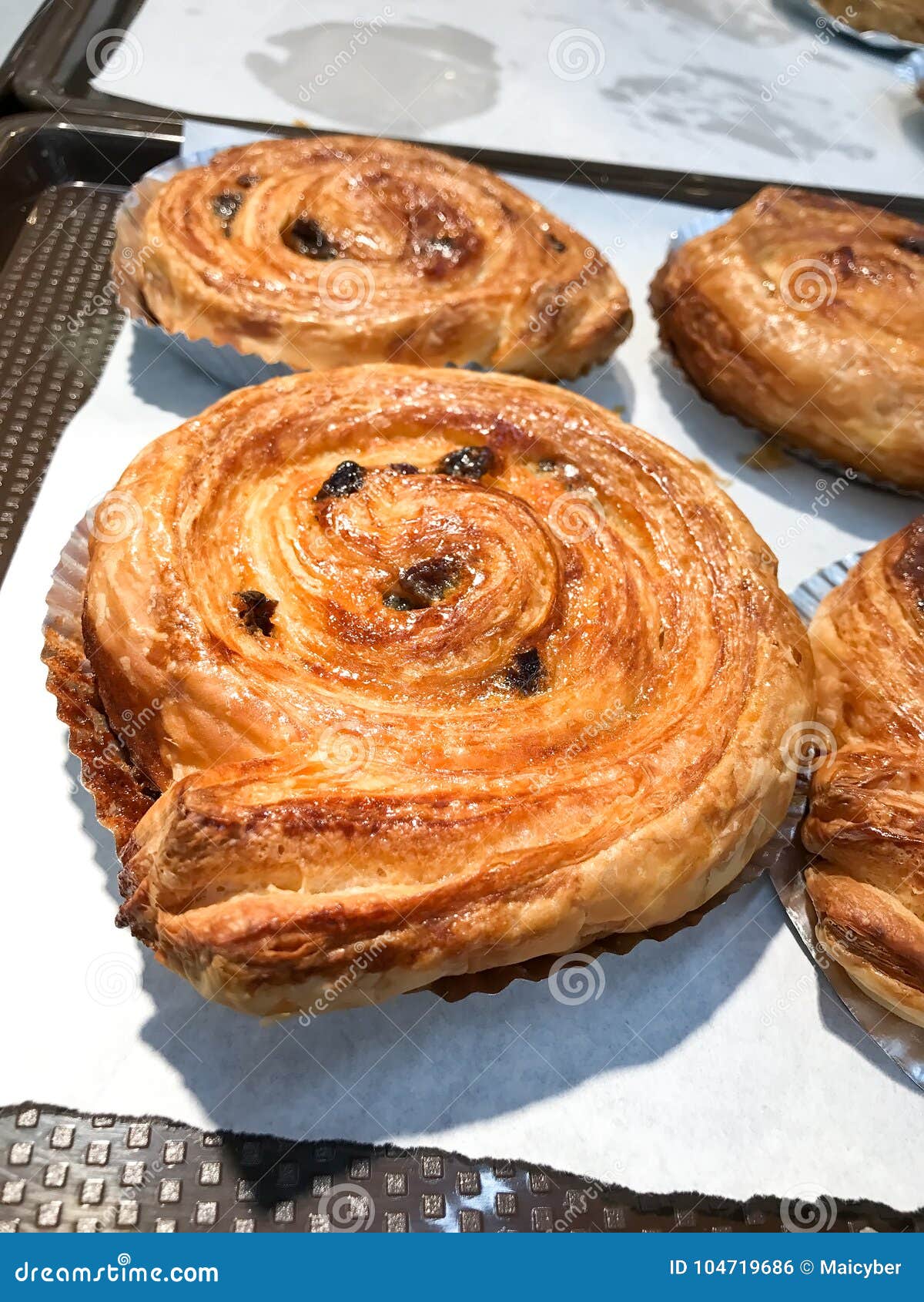 Danish raisin roll stock photo. Image of raisin, snack - 104719686