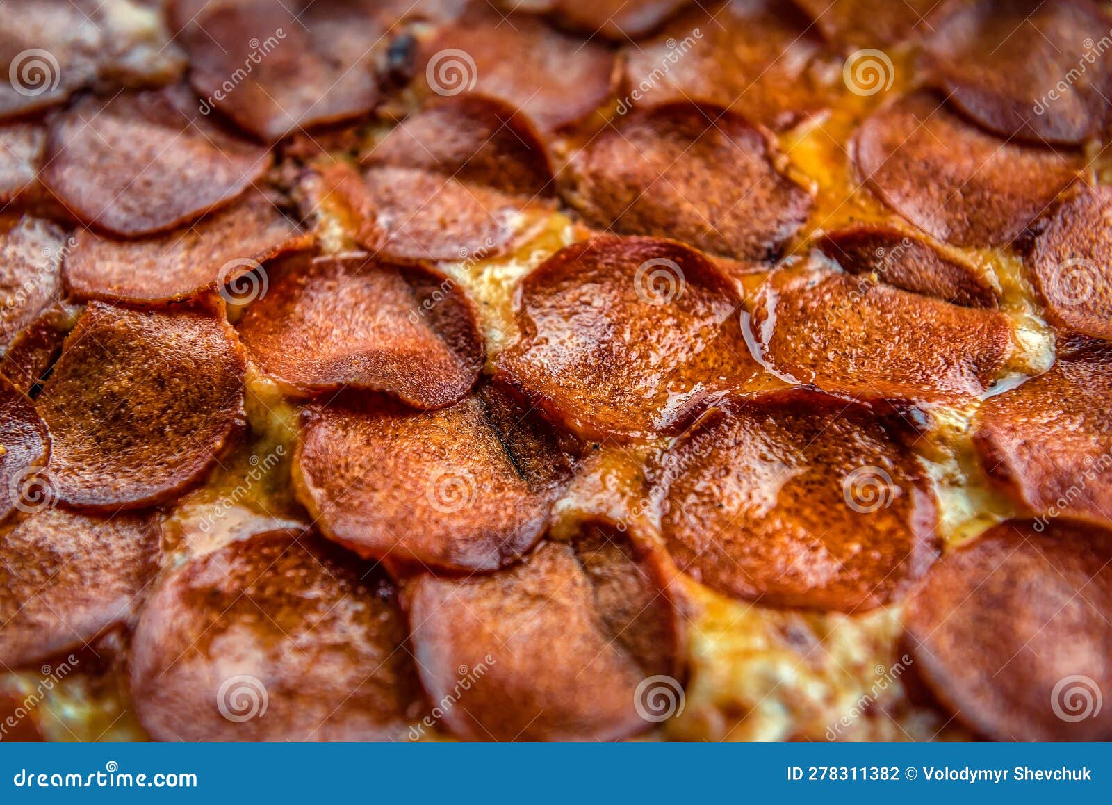 Delicious Pepperoni on Pizza Texture Stock Photo - Image of tasty ...