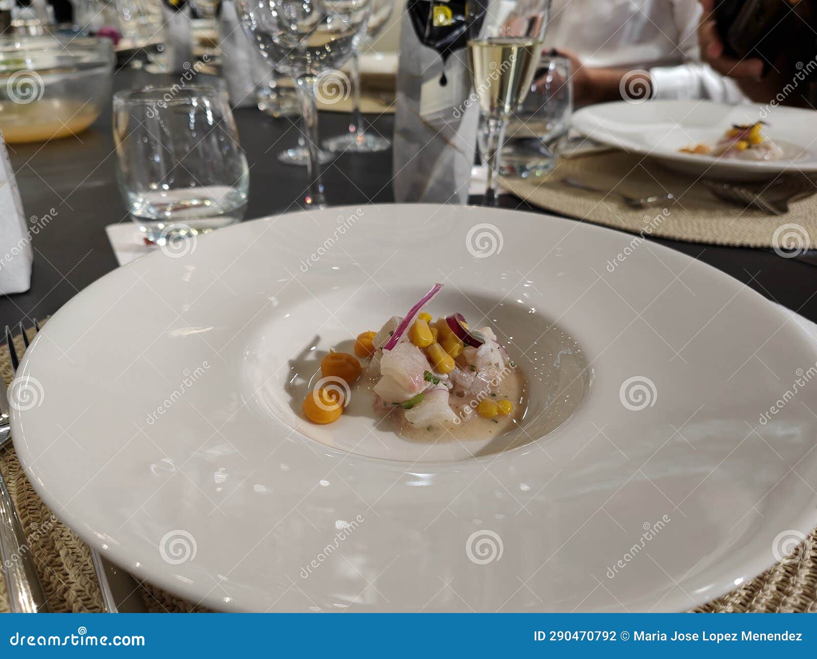 Delicious Peruvian Ceviche, White Dish Stock Photo - Image of dinner ...