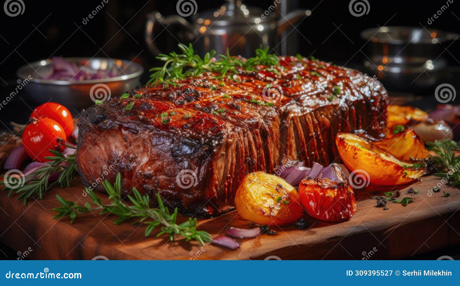 A Delicious Piece of Healthy Lean Roast Beef, Medium Rare Stock ...