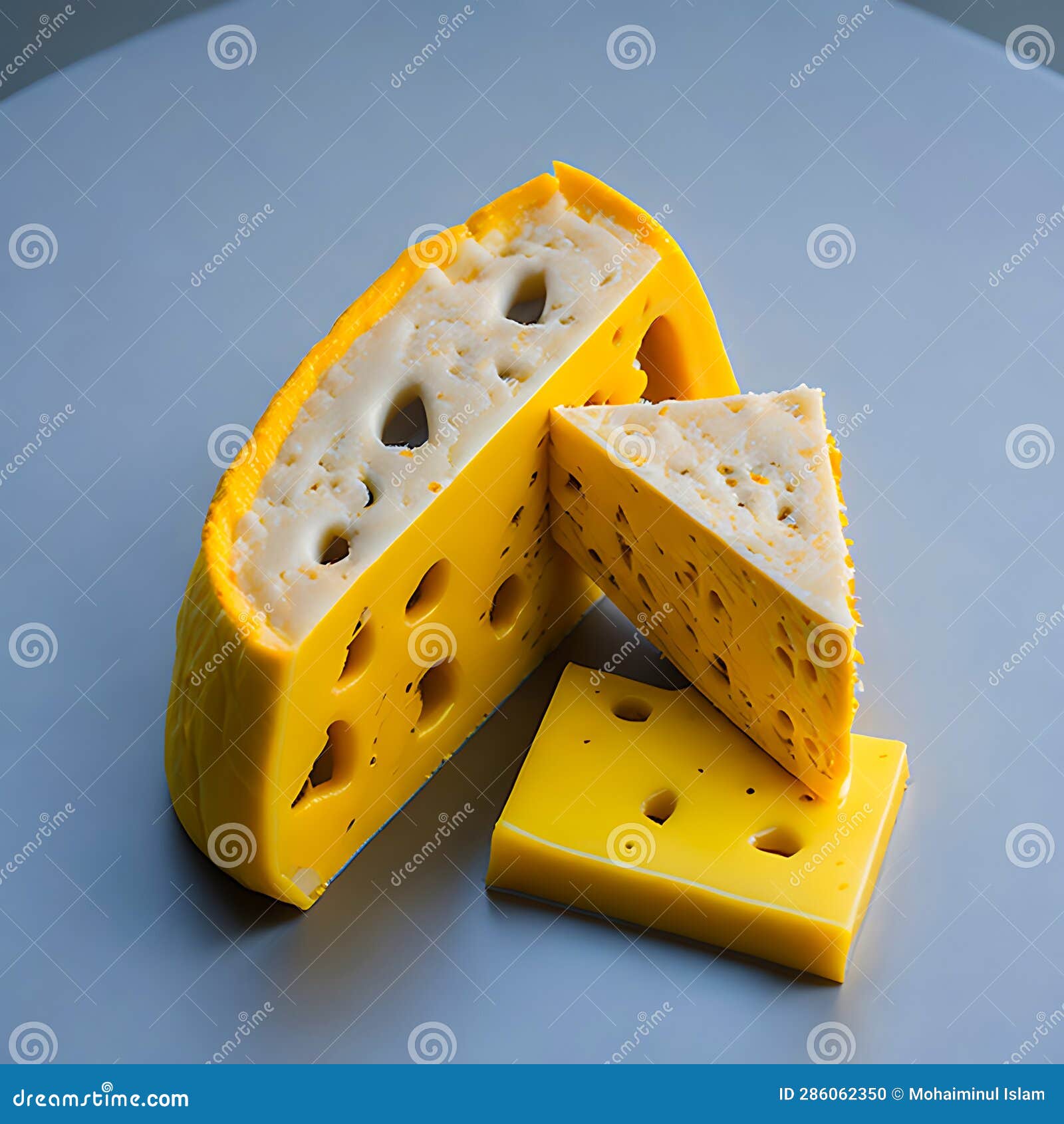 Delicious Piece of Yellow Cheese. Generative AI Stock Illustration ...