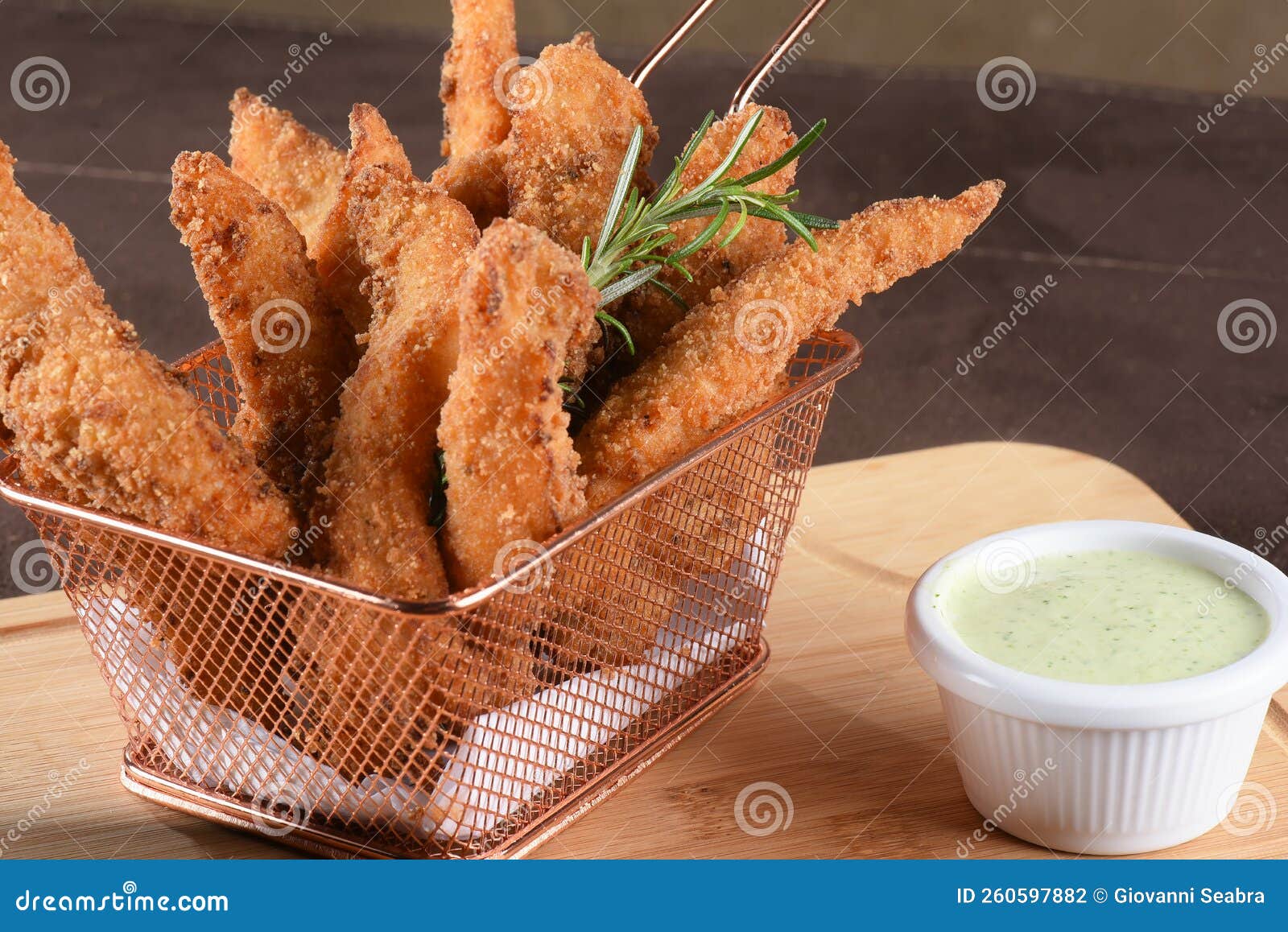 Delicious Pieces of Fried Fish and Chicken Breaded with Panko Flour ...