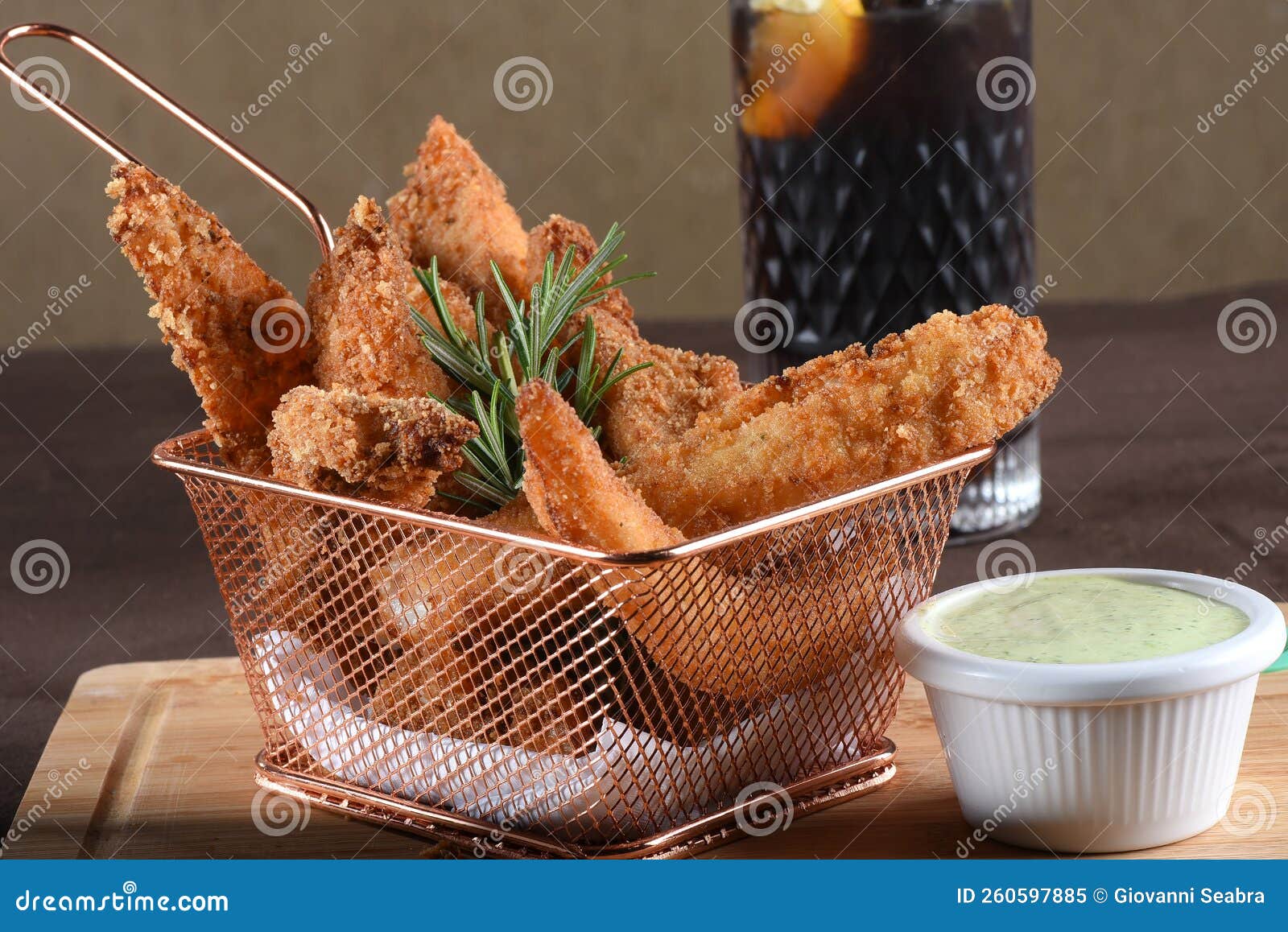 Delicious Pieces of Fried Fish and Chicken Breaded with Panko Flour ...
