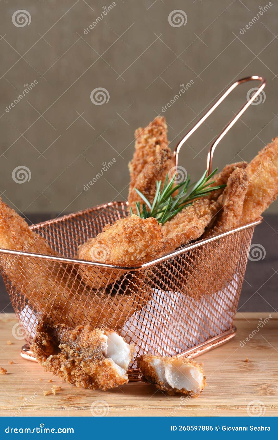 Delicious Pieces of Fried Fish and Chicken Breaded with Panko Flour ...