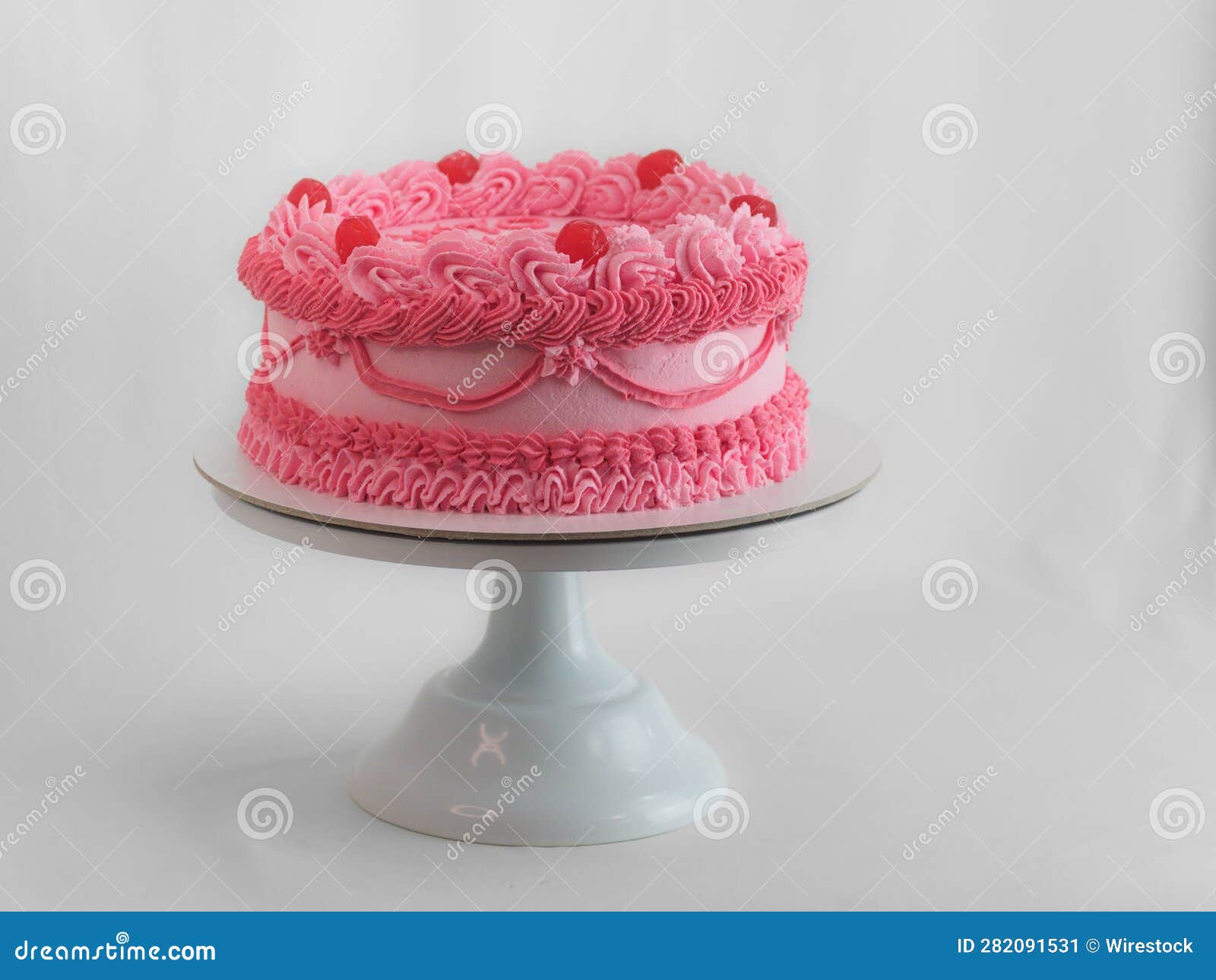 Delicious Pink Birthday Cake Stock Image - Image of yummy, pink: 282091531