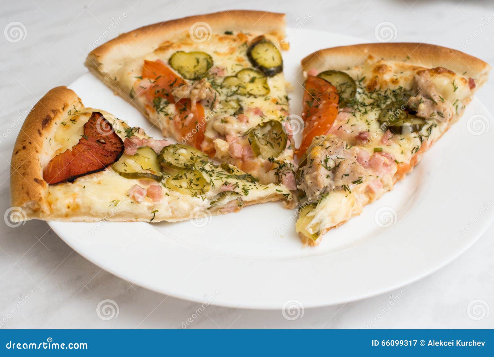 Delicious pizza on plate stock image. Image of tasty - 66099317