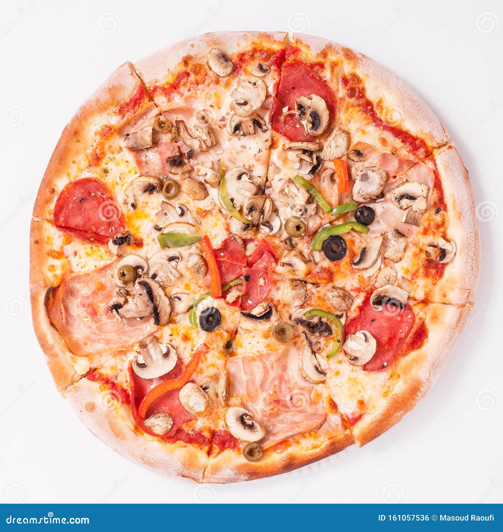 Delicious Pizza from Top View Stock Photo - Image of dinner, food ...