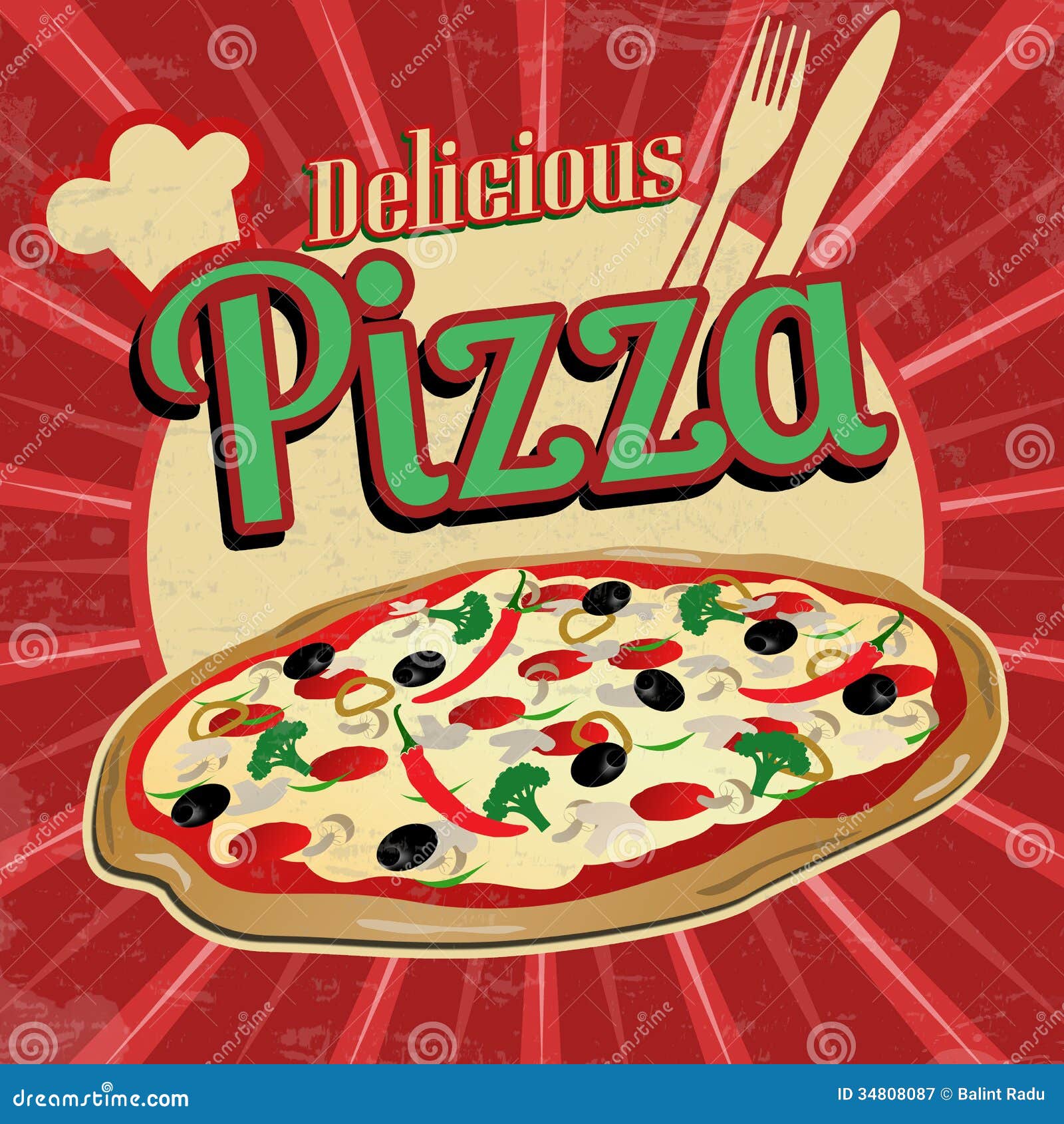 Delicious Pizza With Lifted Slice. Stock Photography | CartoonDealer ...