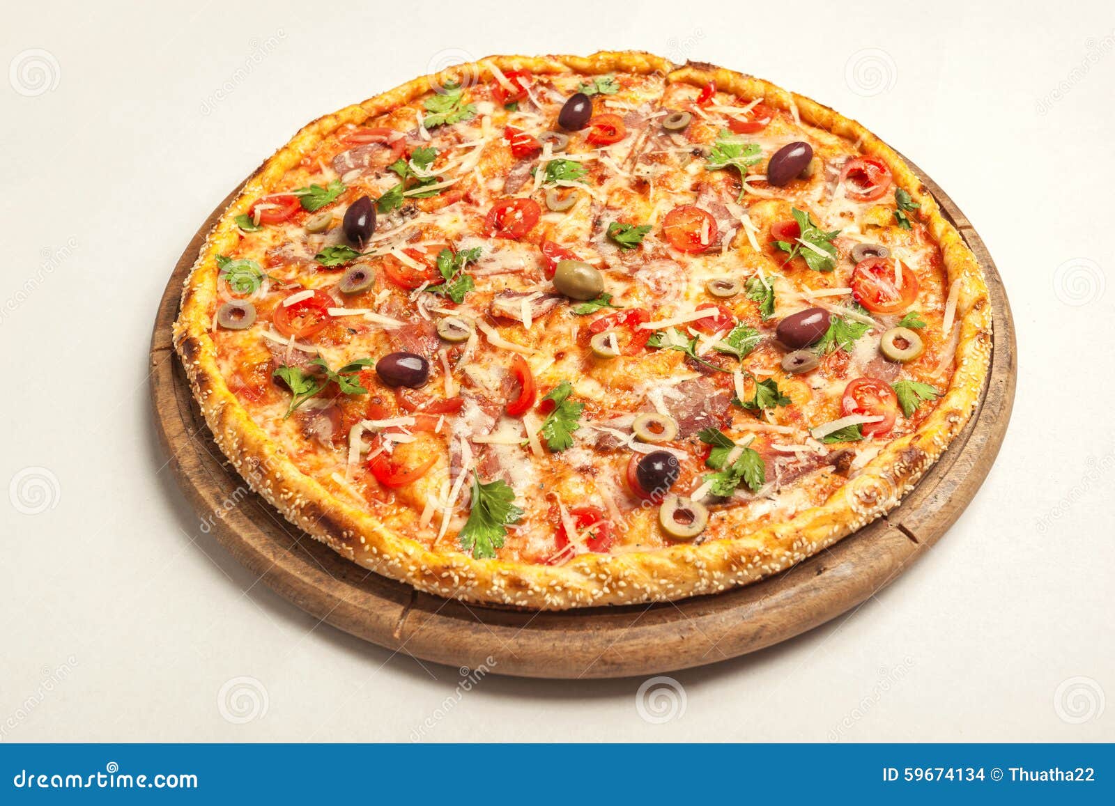 Delicious pizza stock photo. Image of dish, unhealthy - 59674134