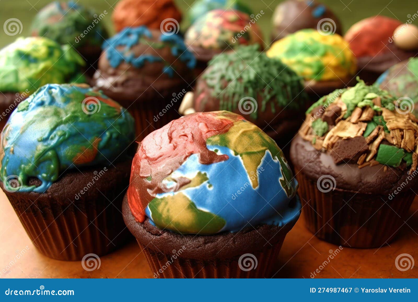 Delicious Planet Earth Cakes for Earth Day Celebration. Generative AI ...