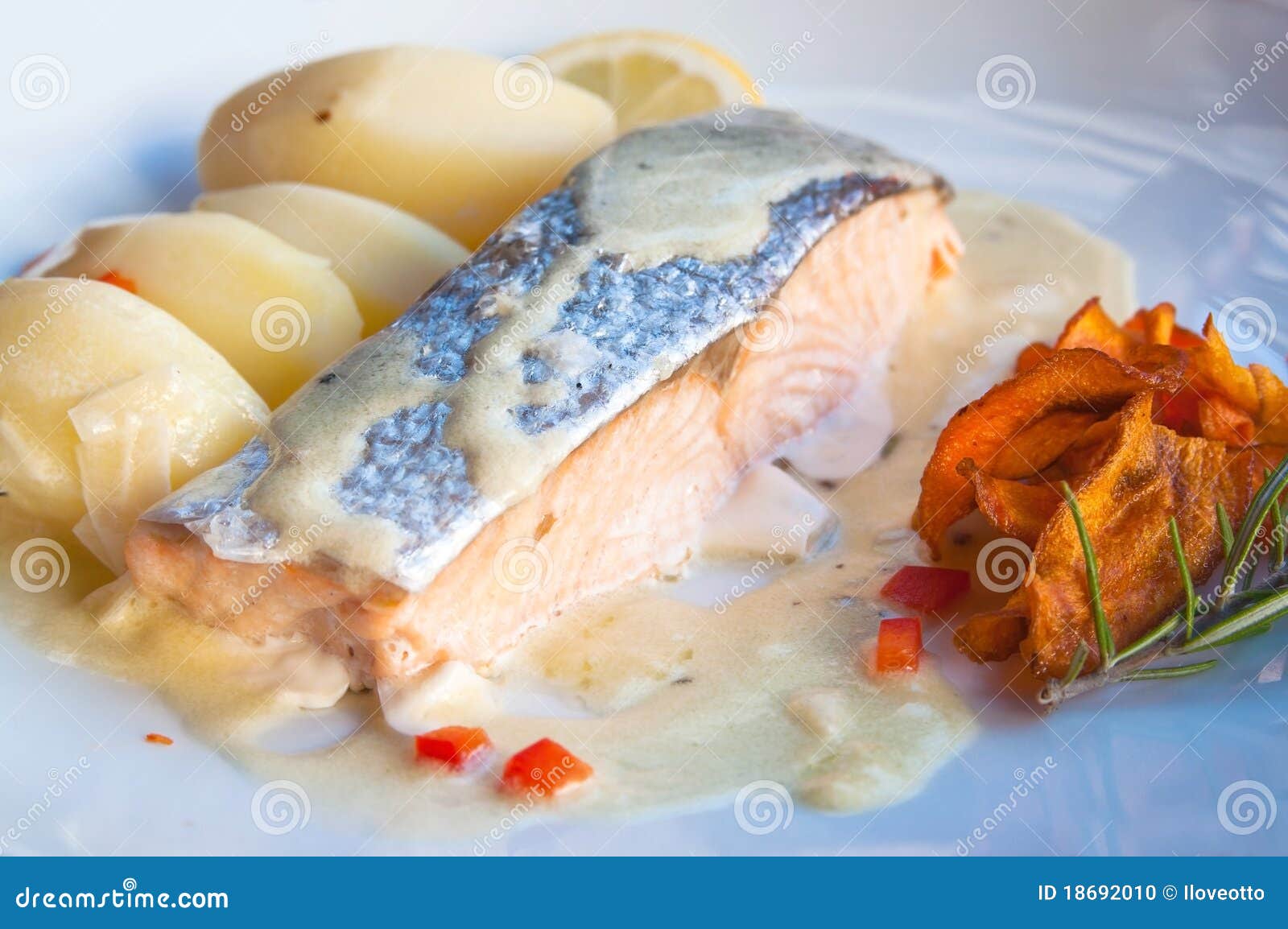 Delicious plate of fish stock photo. Image of dish, diet - 18692010