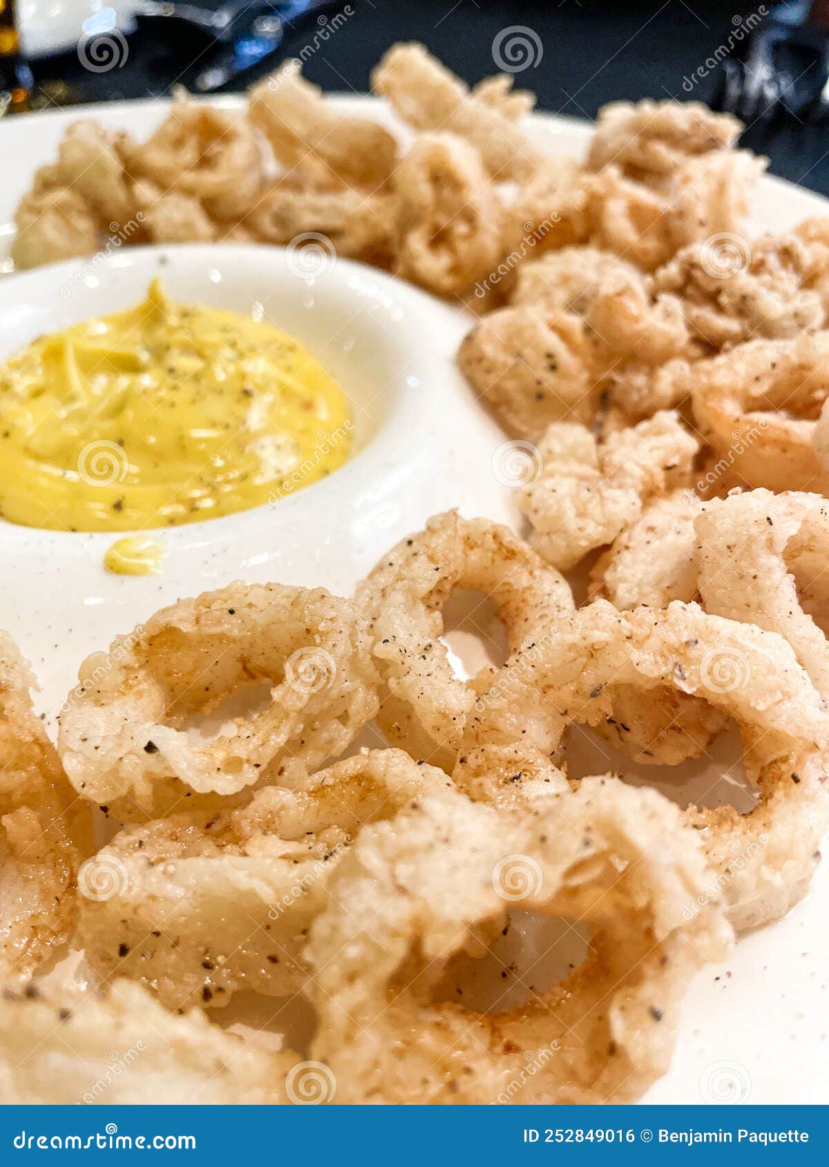 Delicious Plate of Fried Calamari on a Plate in a Restaurant Stock ...