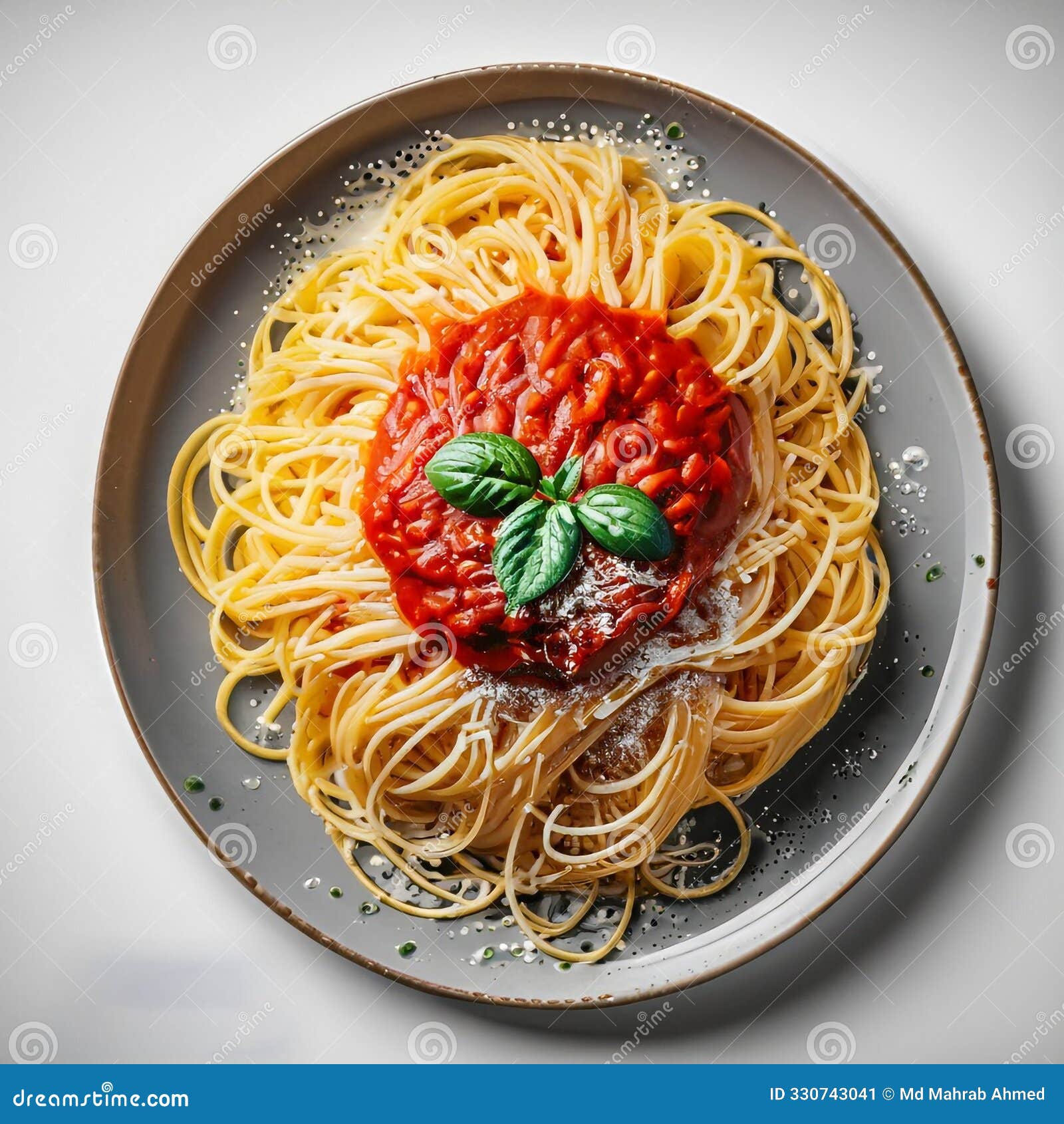 Delicious Plate of Spaghetti with Tomato Sauce on a White Background AI ...