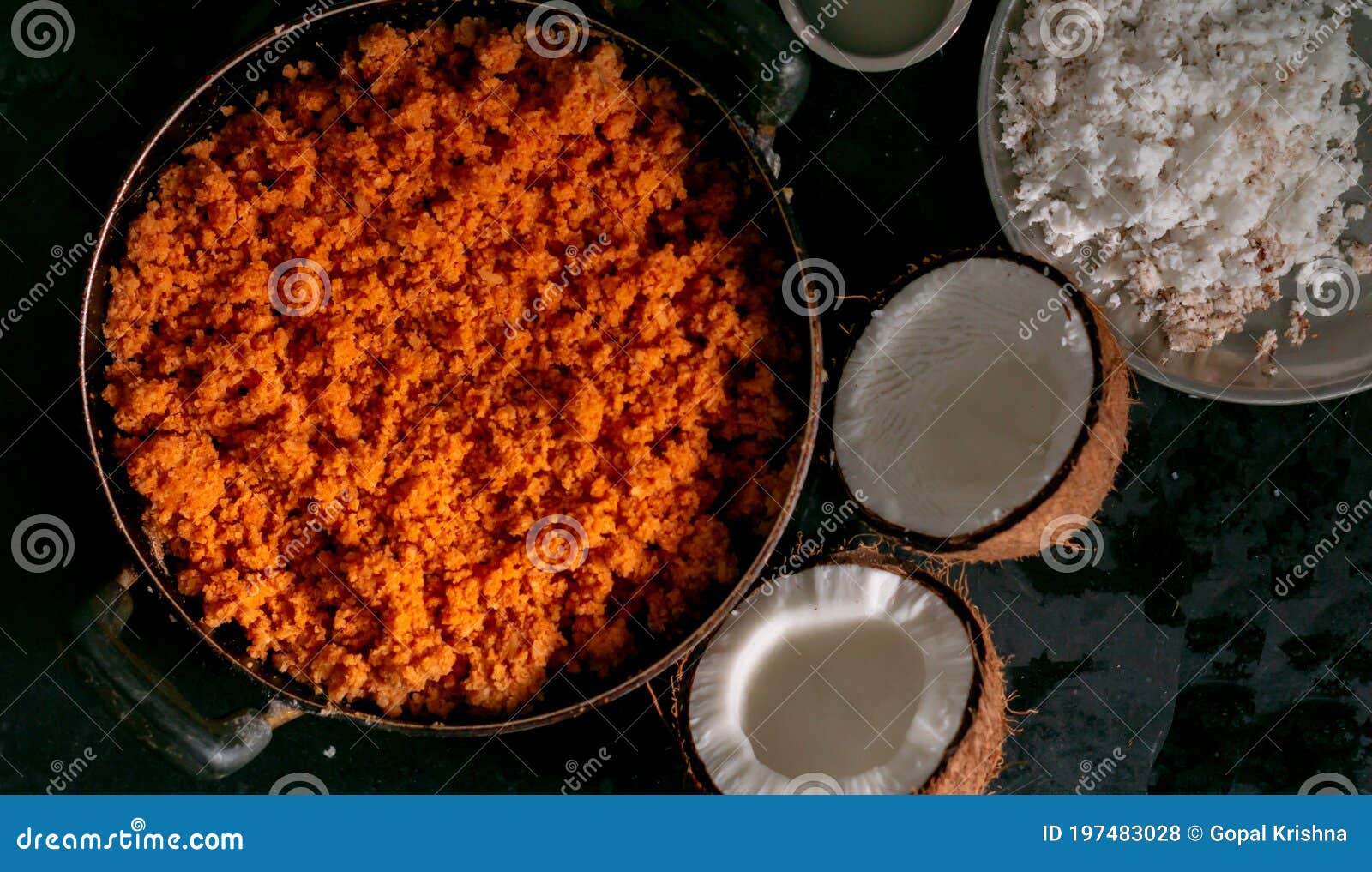 Delicious Poha Cooked with Coconut and Peanuts Stock Photo - Image of ...