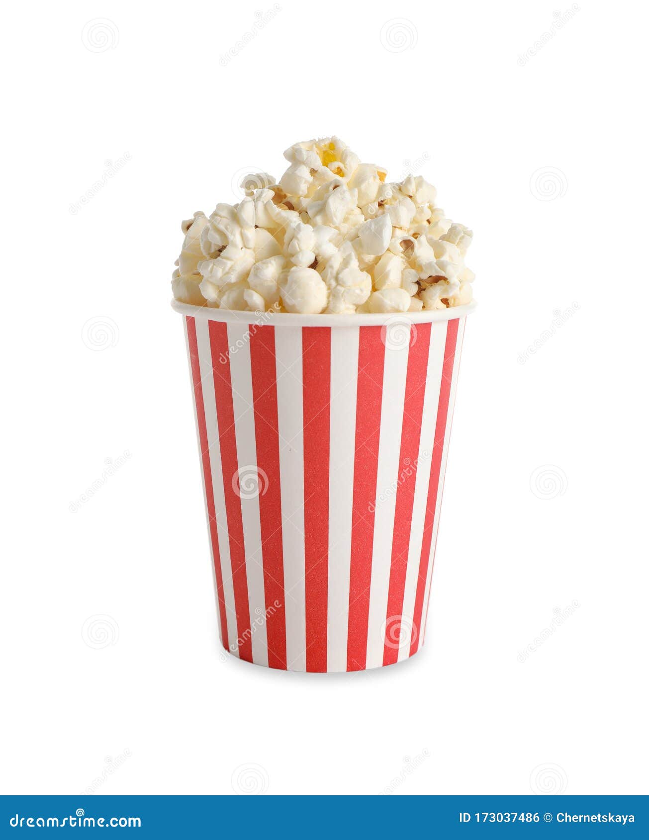 Delicious Popcorn in Paper Cup Isolated Stock Photo - Image of movie ...