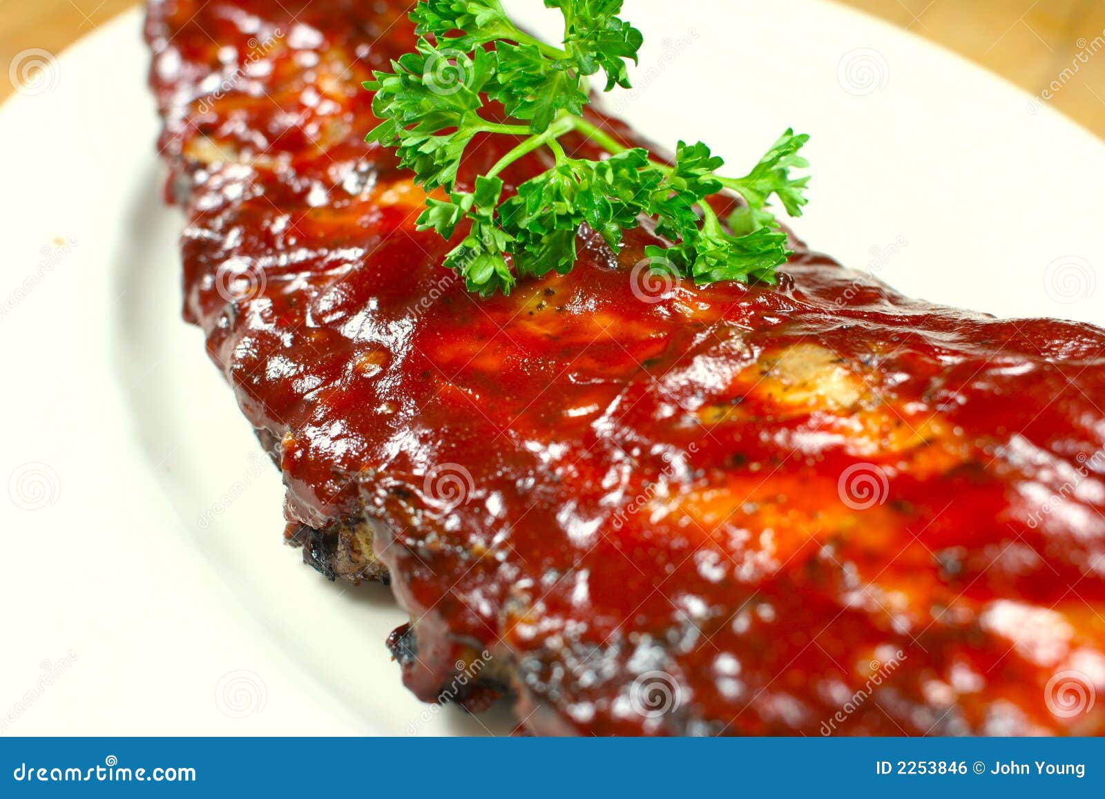 Delicious Pork Ribs Smothered Stock Photo - Image of lathered, meat ...