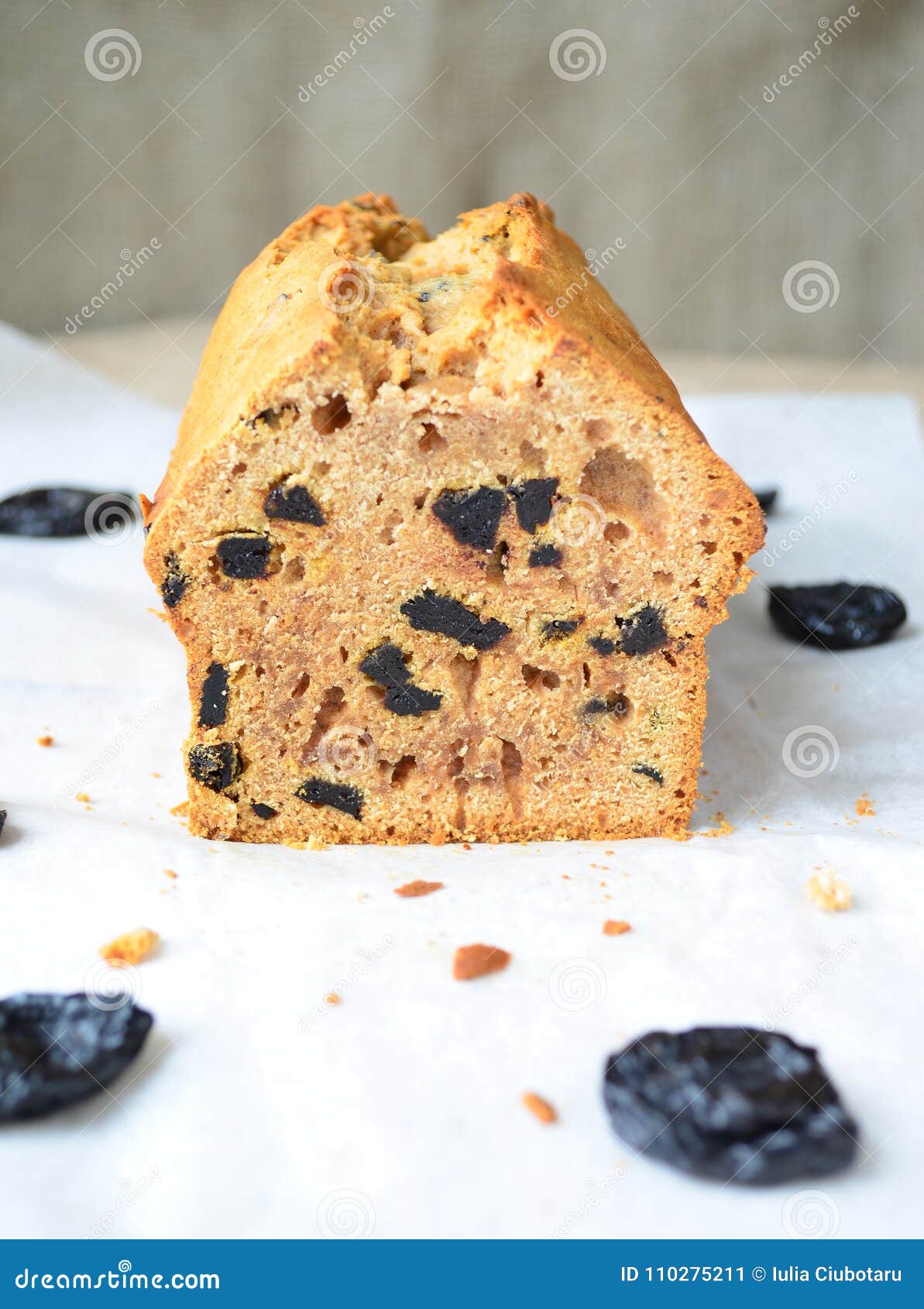 Delicious Prune Pie on White Background Stock Image - Image of diet ...