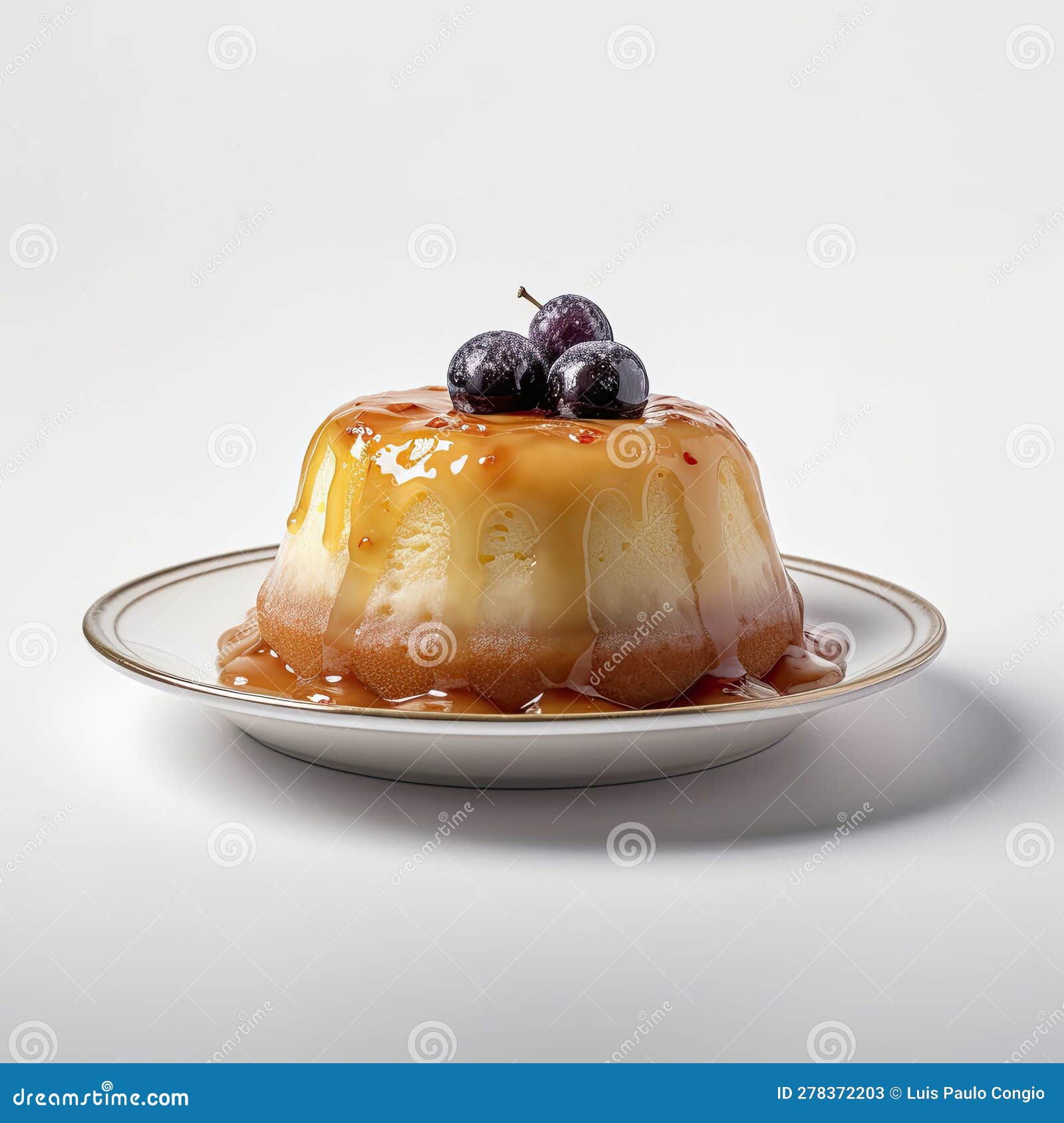 A Delicious Pudding on a Plate Stock Image - Illustration of delicious ...