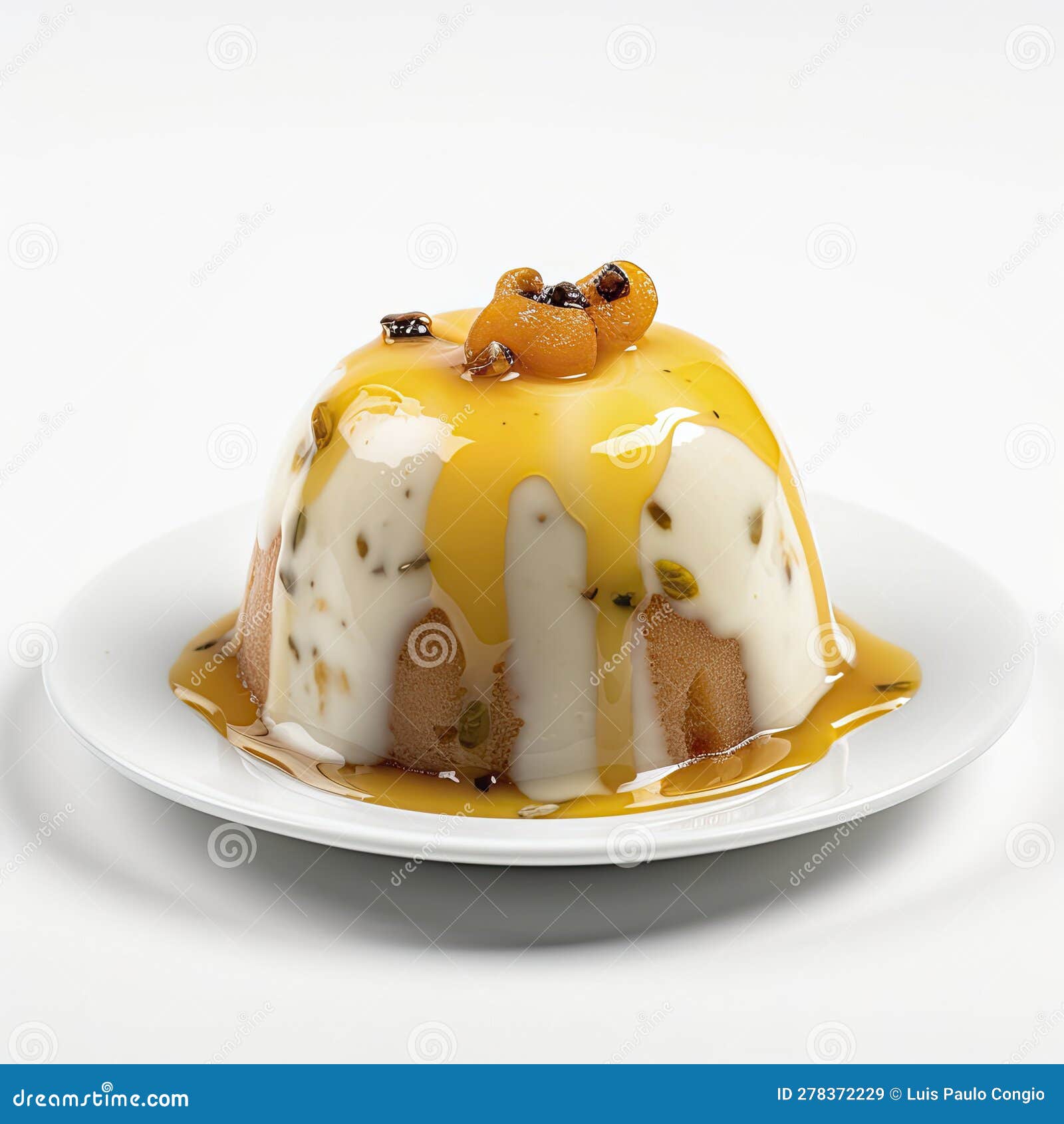 A Delicious Pudding on a Plate Stock Image - Illustration of tasty ...